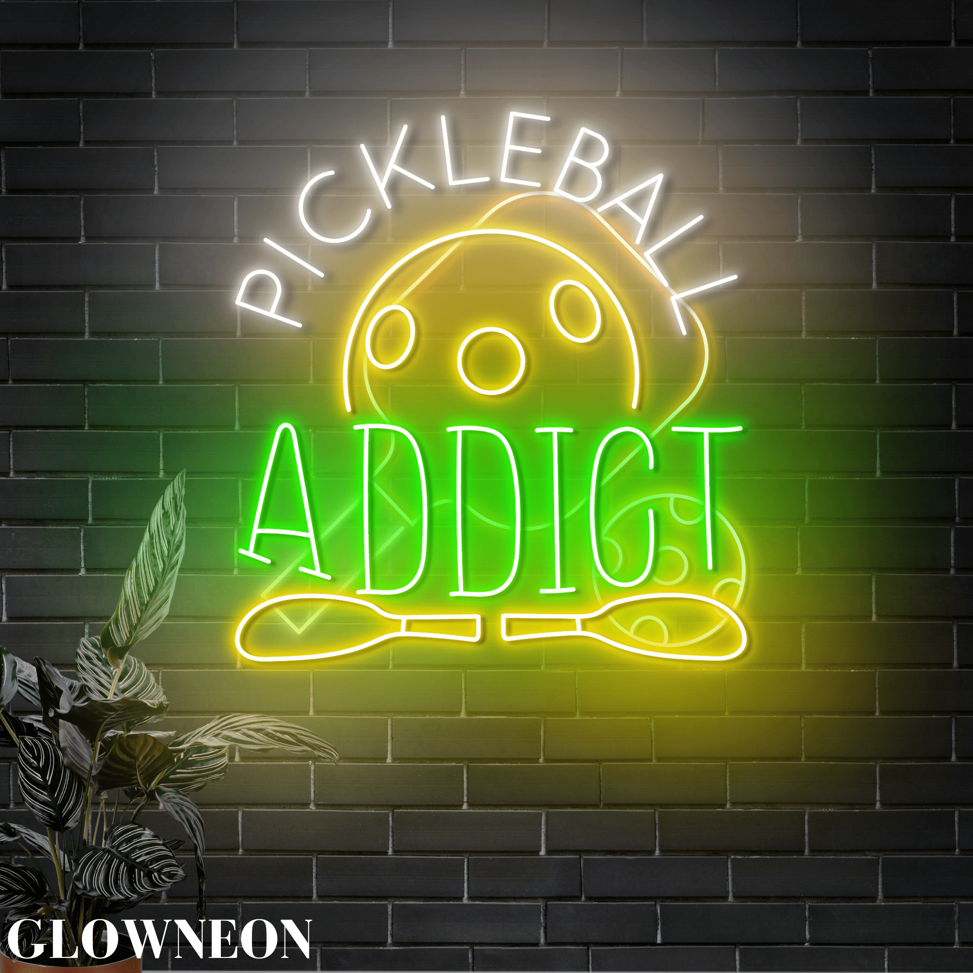 Glowneon Pickleball Addict Neon Light, Gifts For Pickleball Fanatic ...