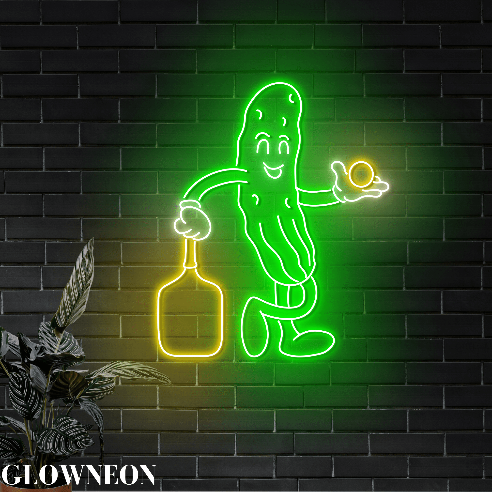 Glowneon Pickleball Funny Wall Art, Pickleball Court Neon Wall Decor ...