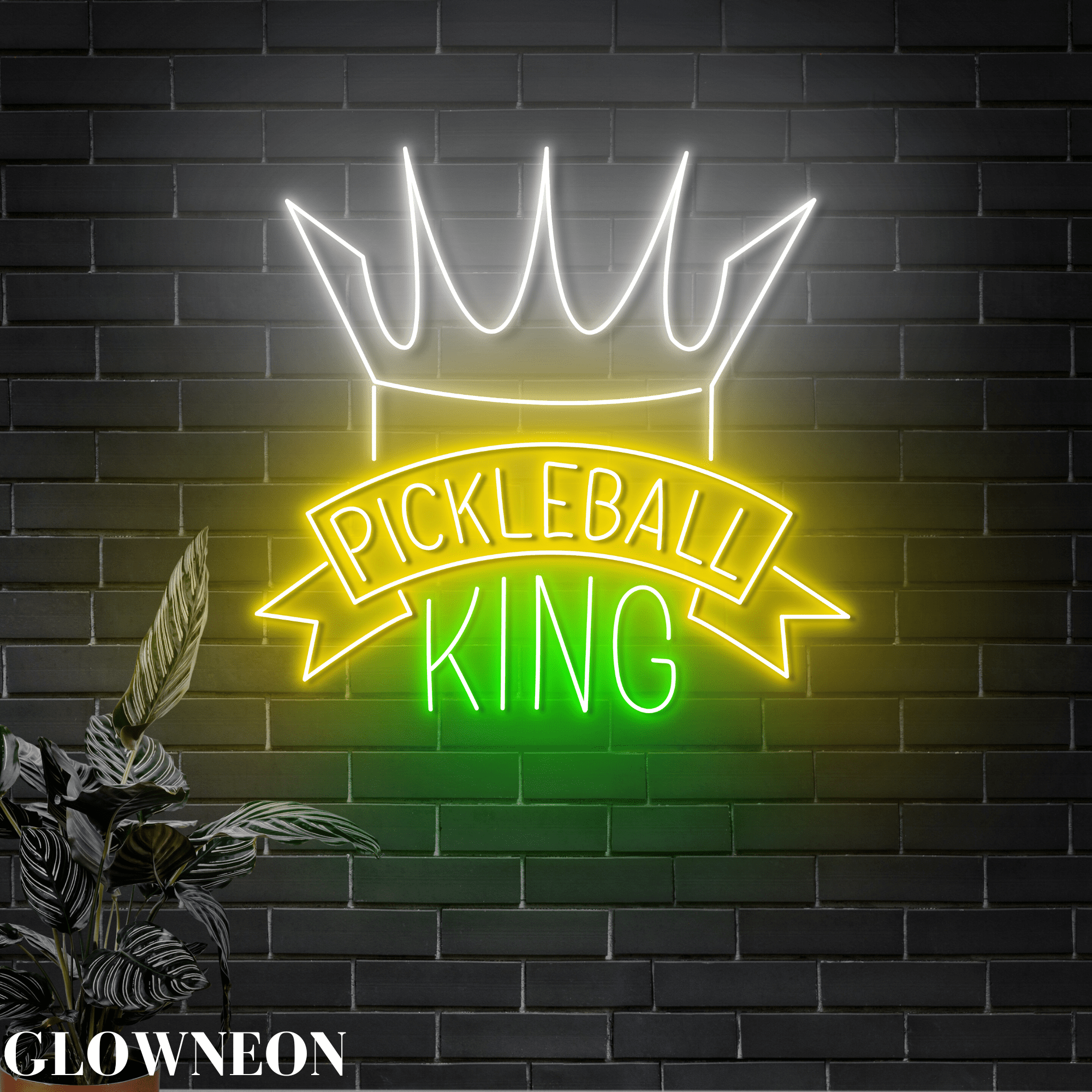 Glowneon Pickleball King Neon Sign, Pickleball Court Led Wall Decor ...