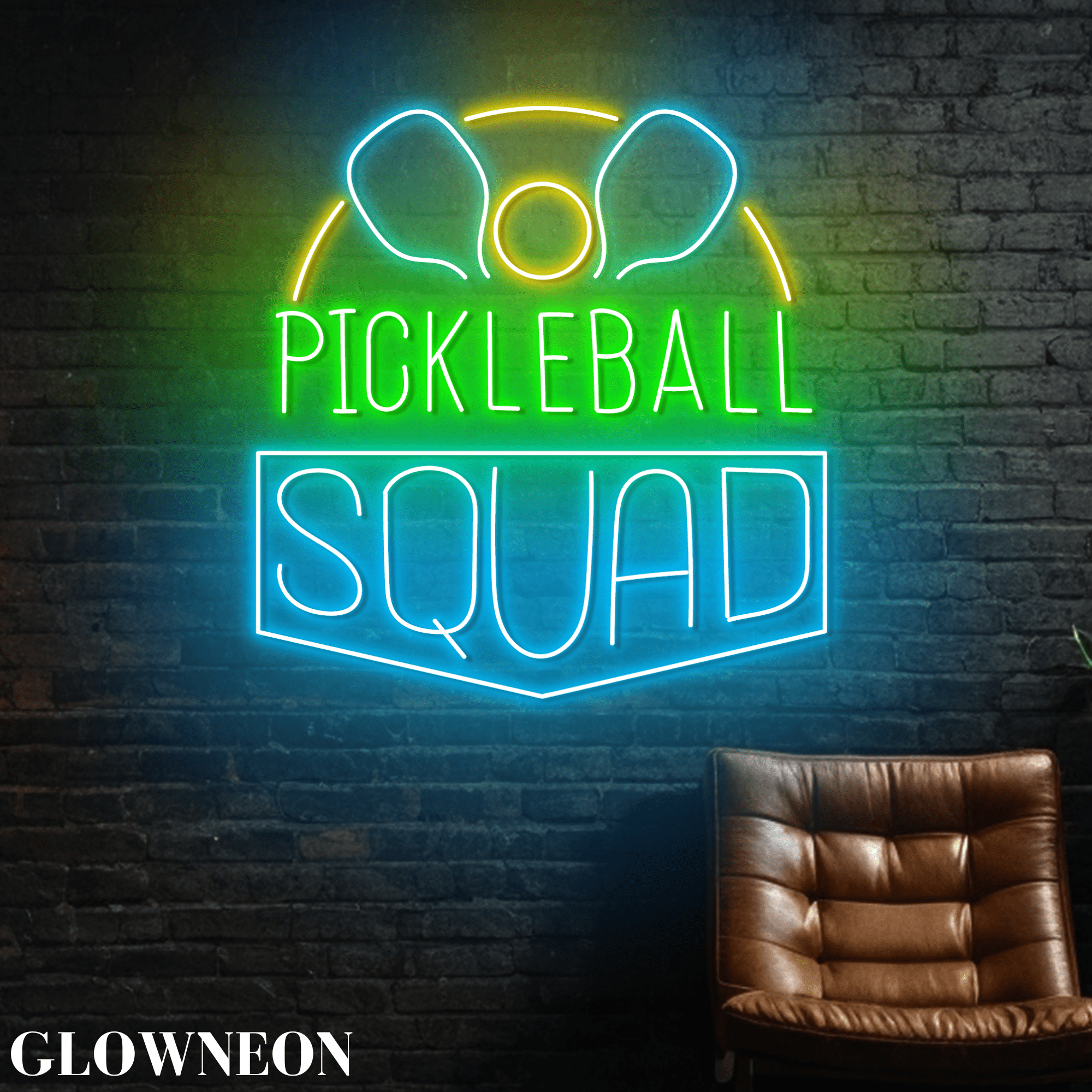Glowneon Pickleball Squad Neon Sign, Sport Pickleball Led Light Sign ...