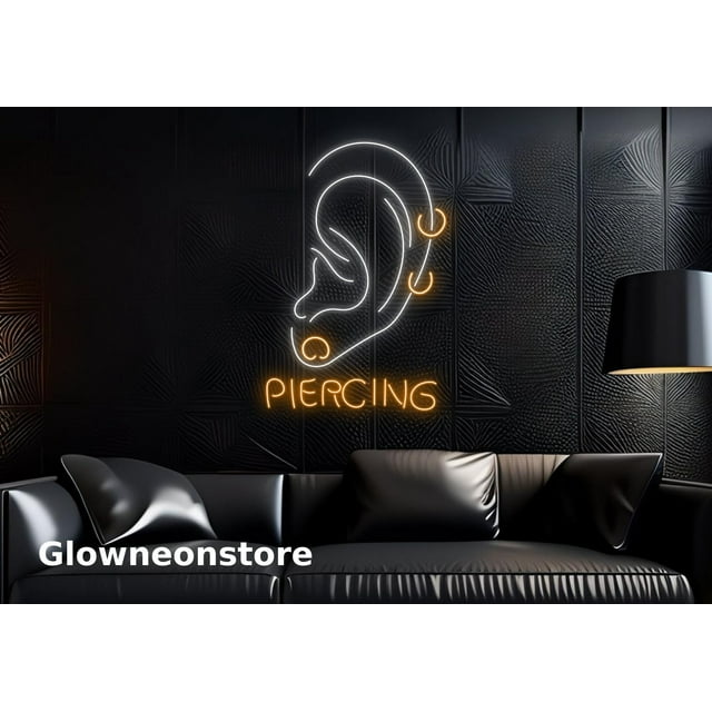 Glowneon Piercing Ears Neon Sign, Piercing Led Light, Piercing Ears ...
