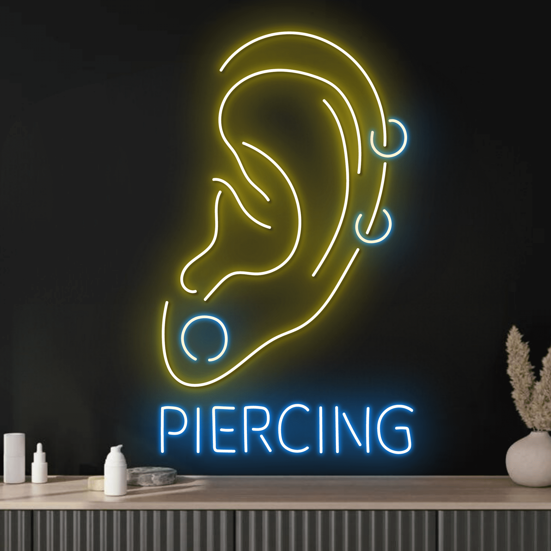 Glowneon Piercing Neon Sign, Piercing Shop Sign, Piercing Store Decor ...