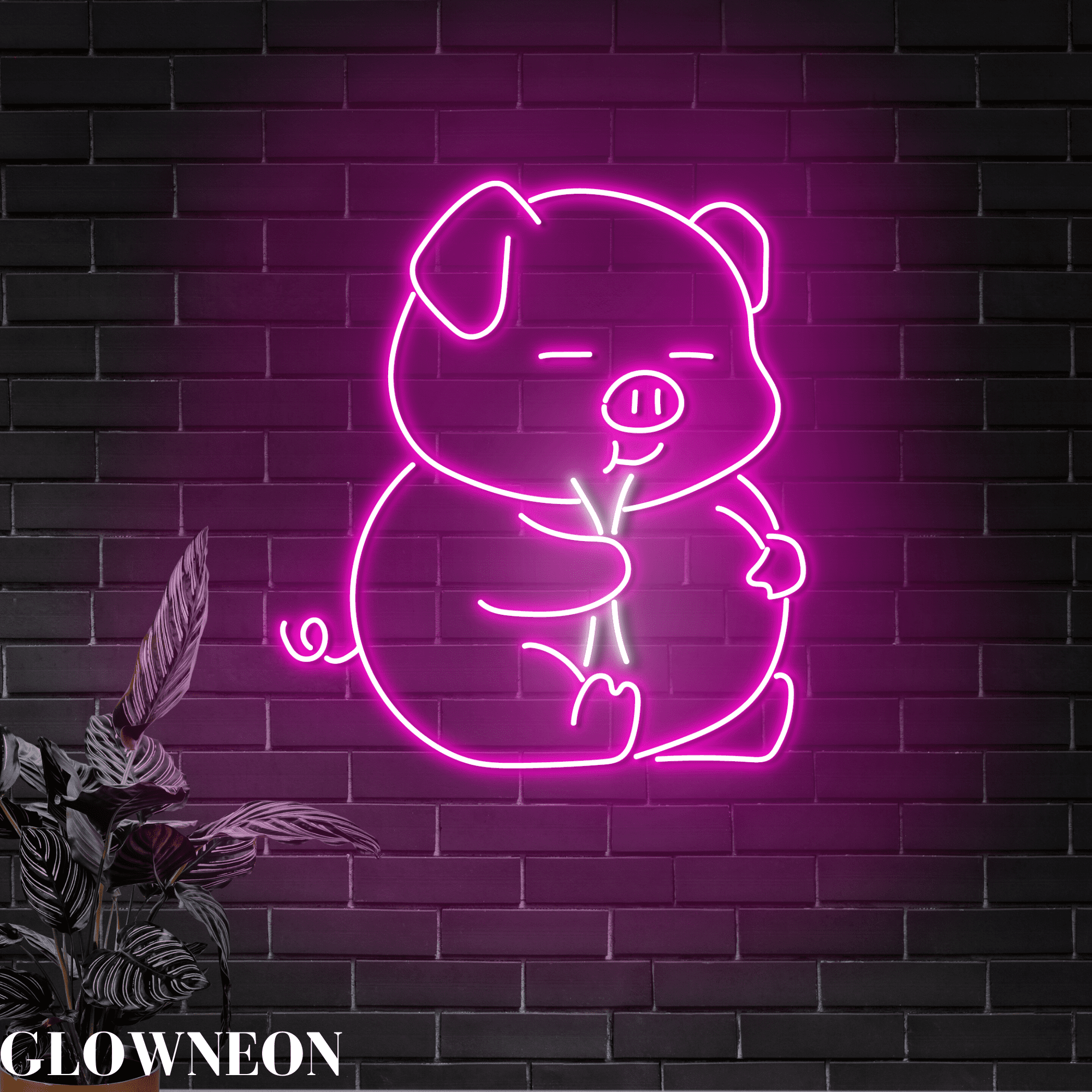 Glowneon Pig Neon Sign, Pig Pork Shop Wall Decor, Butcher Shop Decor ...