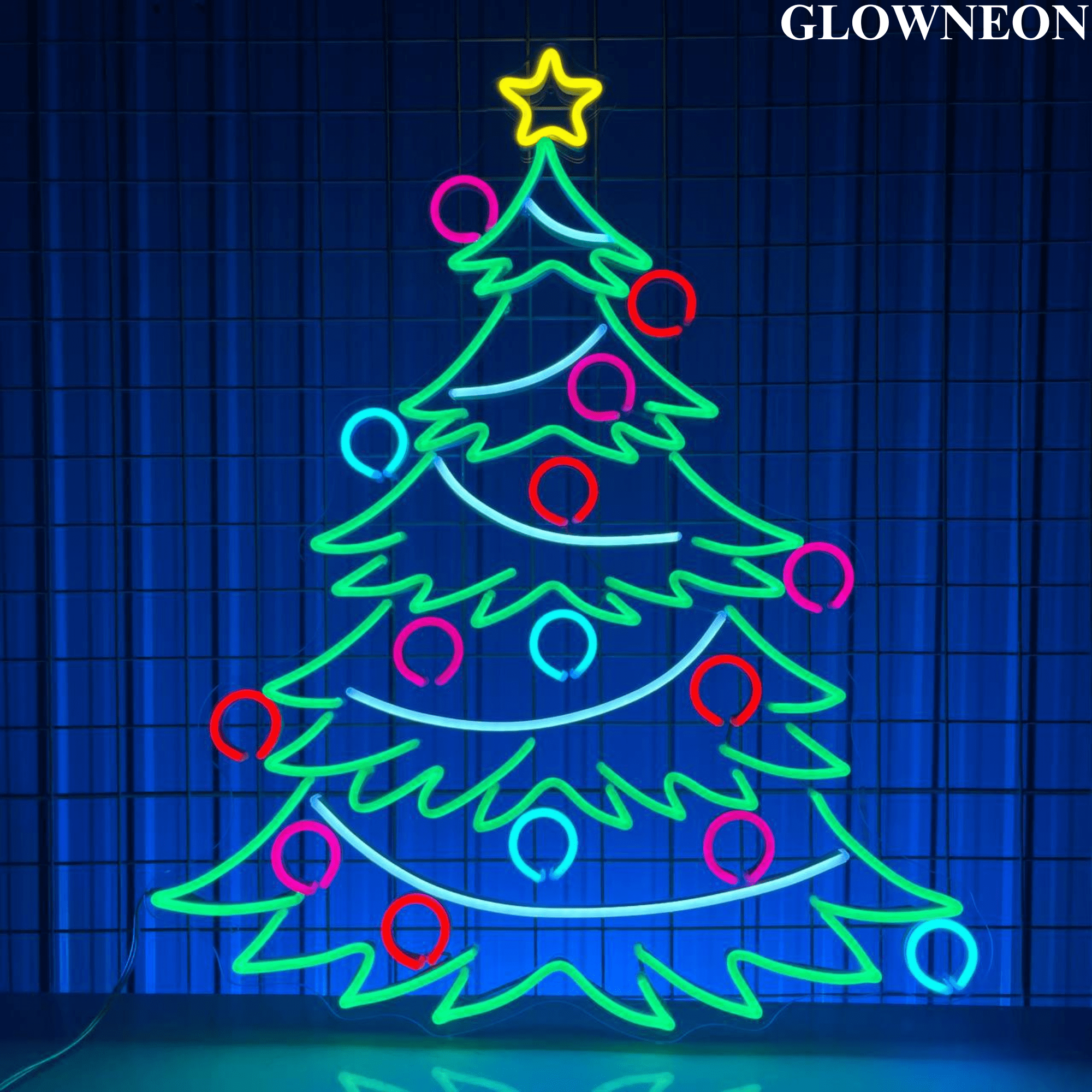 Glowneon Pine Tree Neon Sign, Christmas Tree Led Sign, Christmas Sign ...