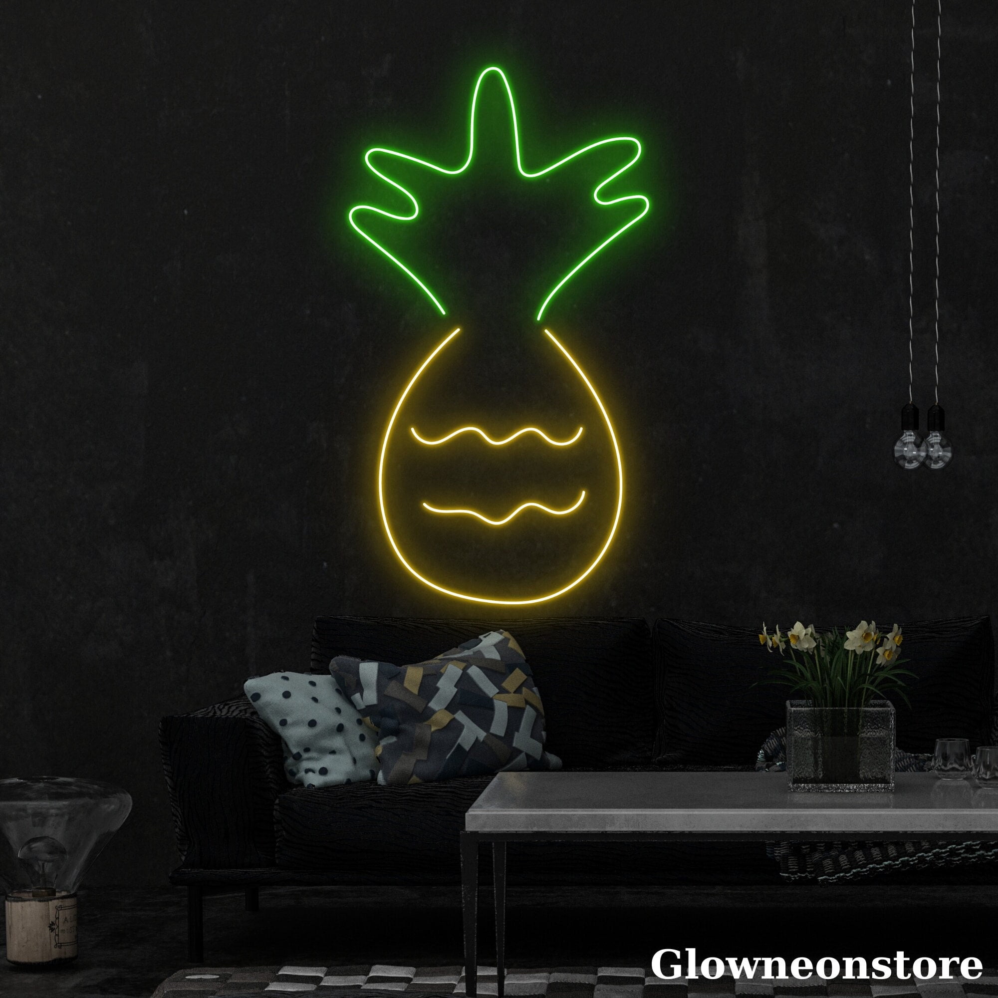 Glowneon Pineapple Neon Sign, Pineapple Led Sign, Juice Fruit Shop ...