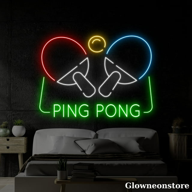 Glowneon Ping Pong Neon Sign, Table Tennis Led Sign, Ping Pong Led ...