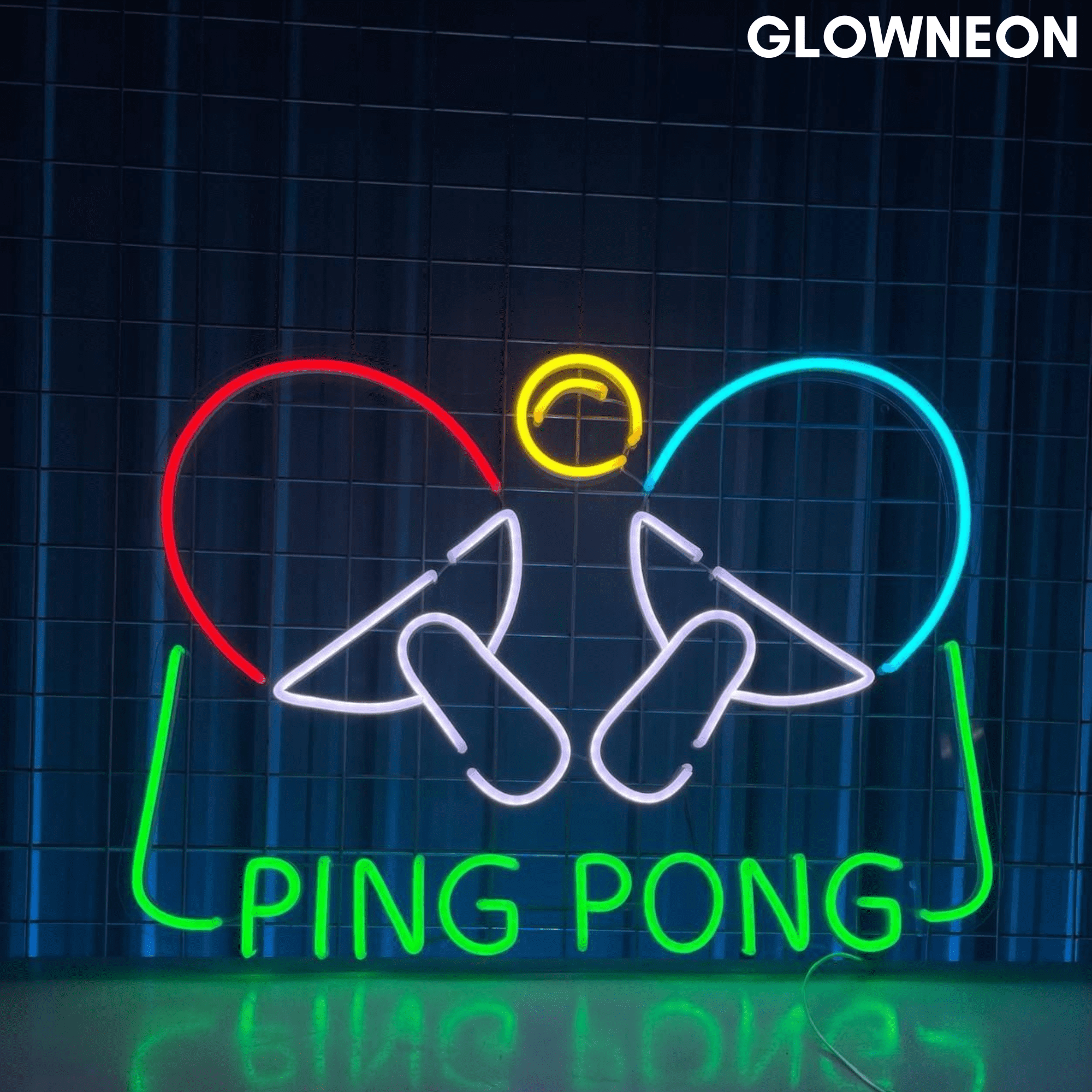 Glowneon Ping Pong Neon Sign, Table Tennis Led Sign, Tennis Club Sign ...