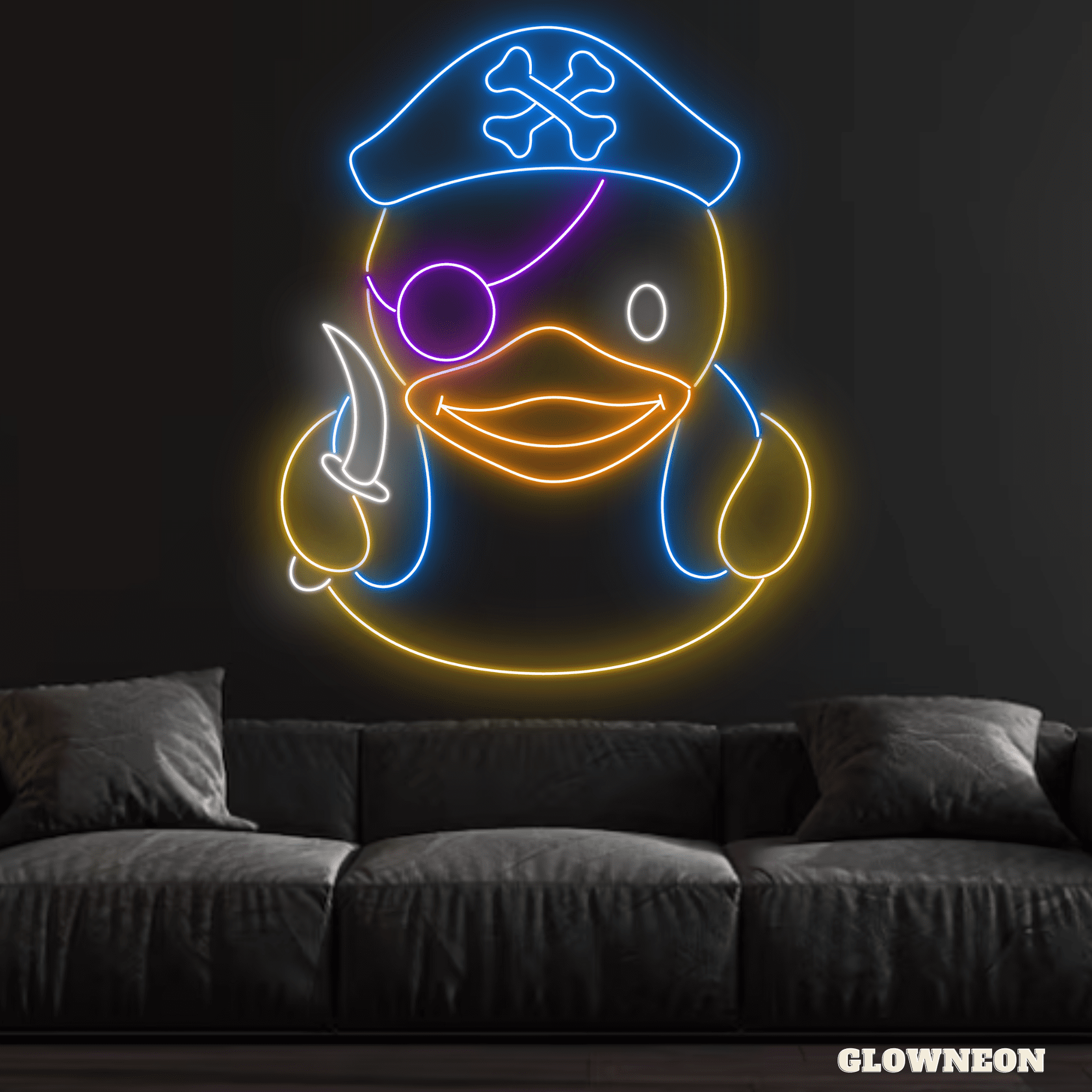 Glowneon Pirate Duck Neon Sign, Duck Decor, Duck Wall Art, Kid Gifts ...