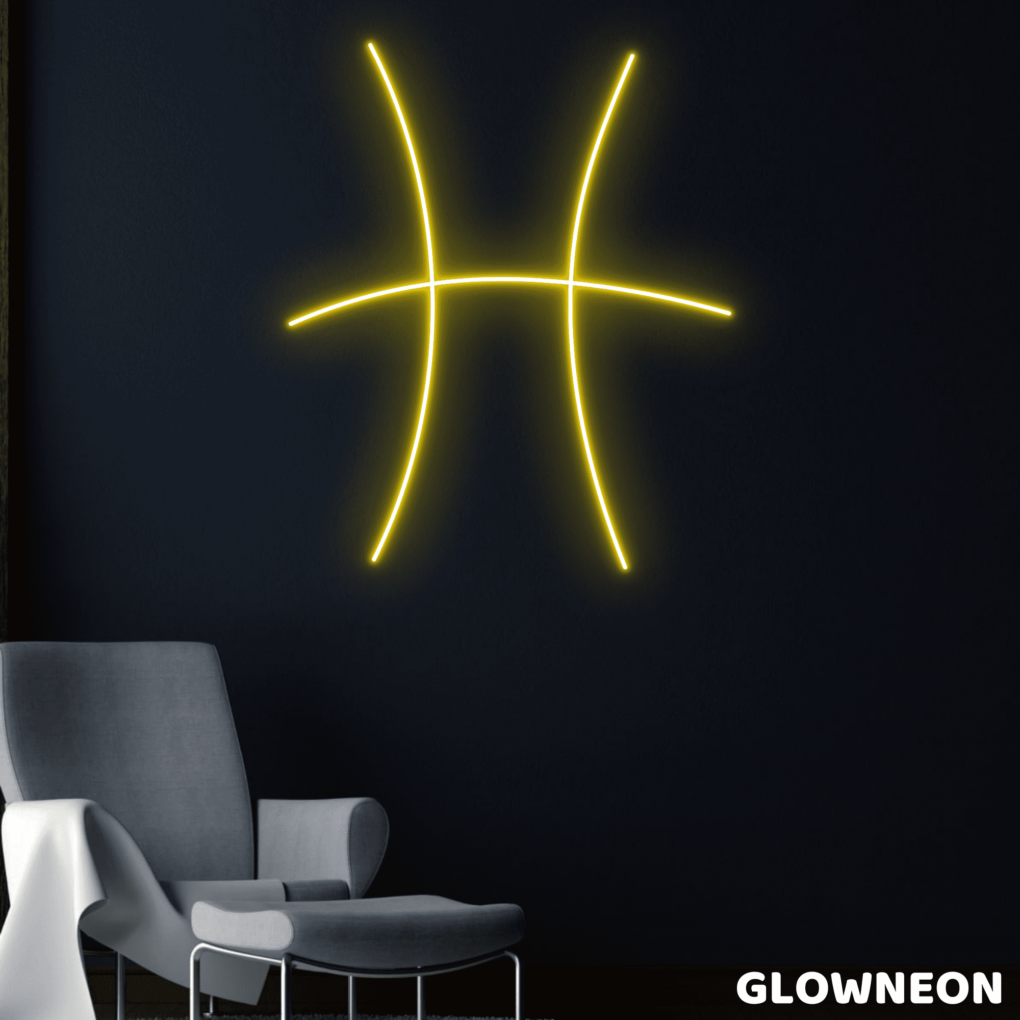 Glowneon Pisces Neon Sign, Pisces Horoscope Astrology Led Line Art ...