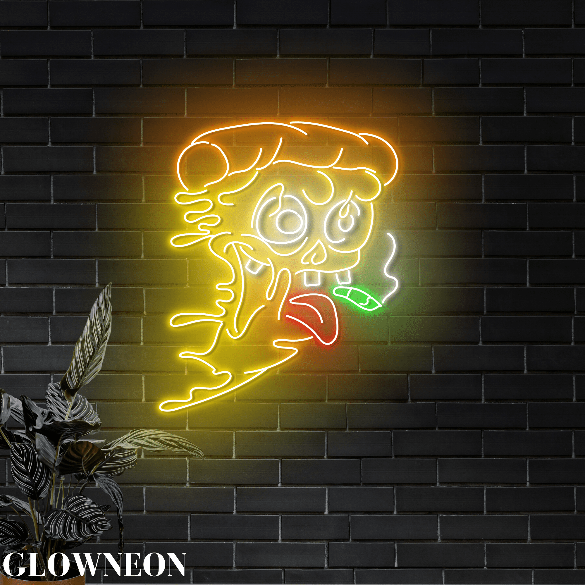 Glowneon Pizza Melting Neon Sign, Pizza Restaurant Decor, Pizza Sign ...