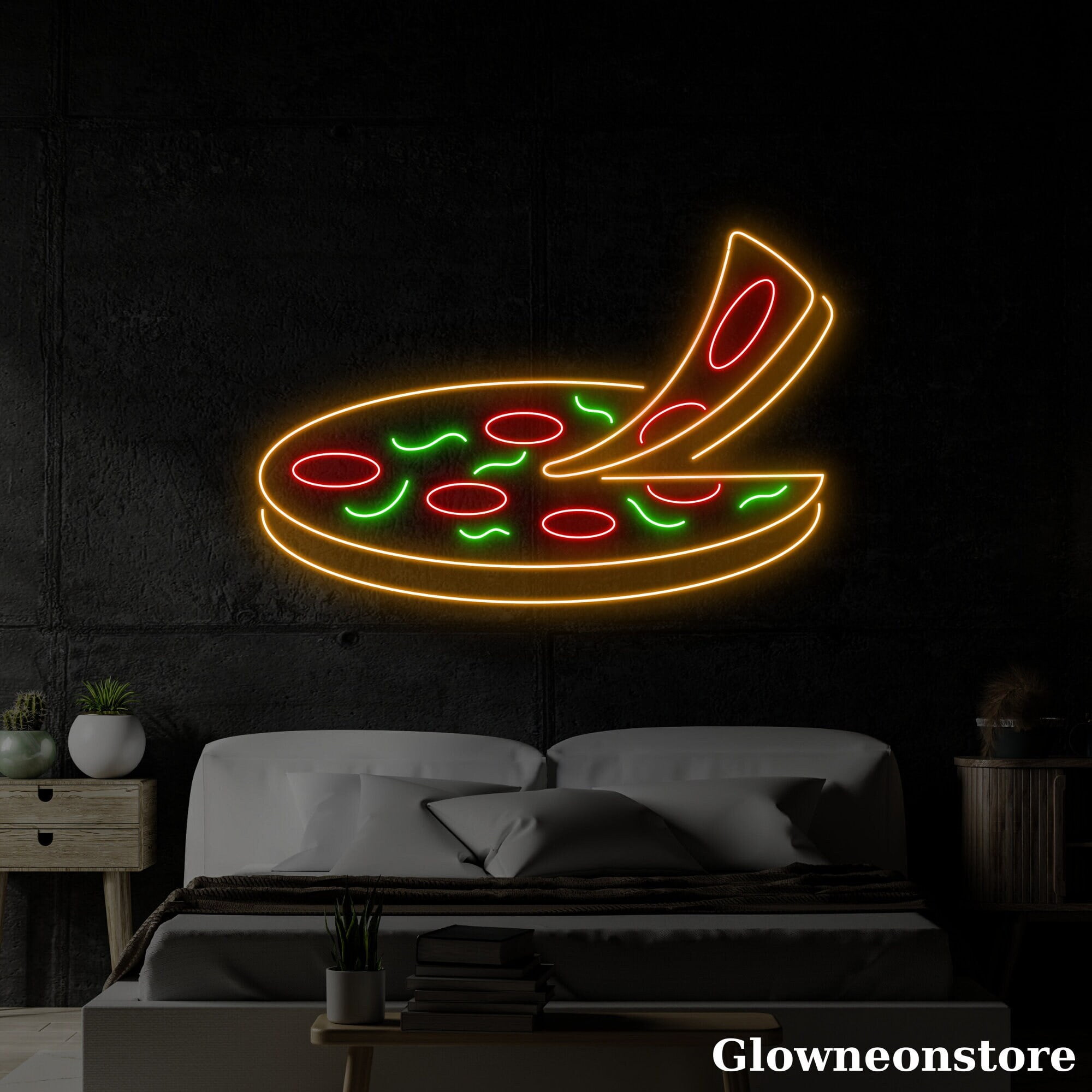Glowneon Pizza Neon Sign, Pizza Led Sign, Italian Restaurant Decor ...