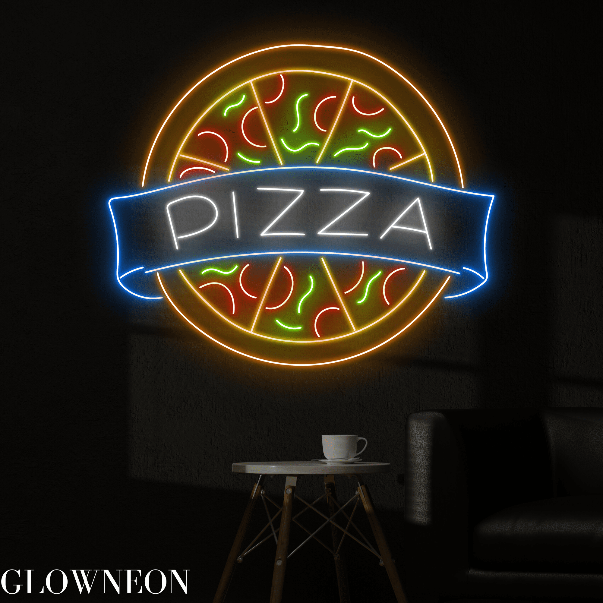 Glowneon Pizza Neon Sign, Pizzeria Led Sign, Pizza Restaurant Decor ...