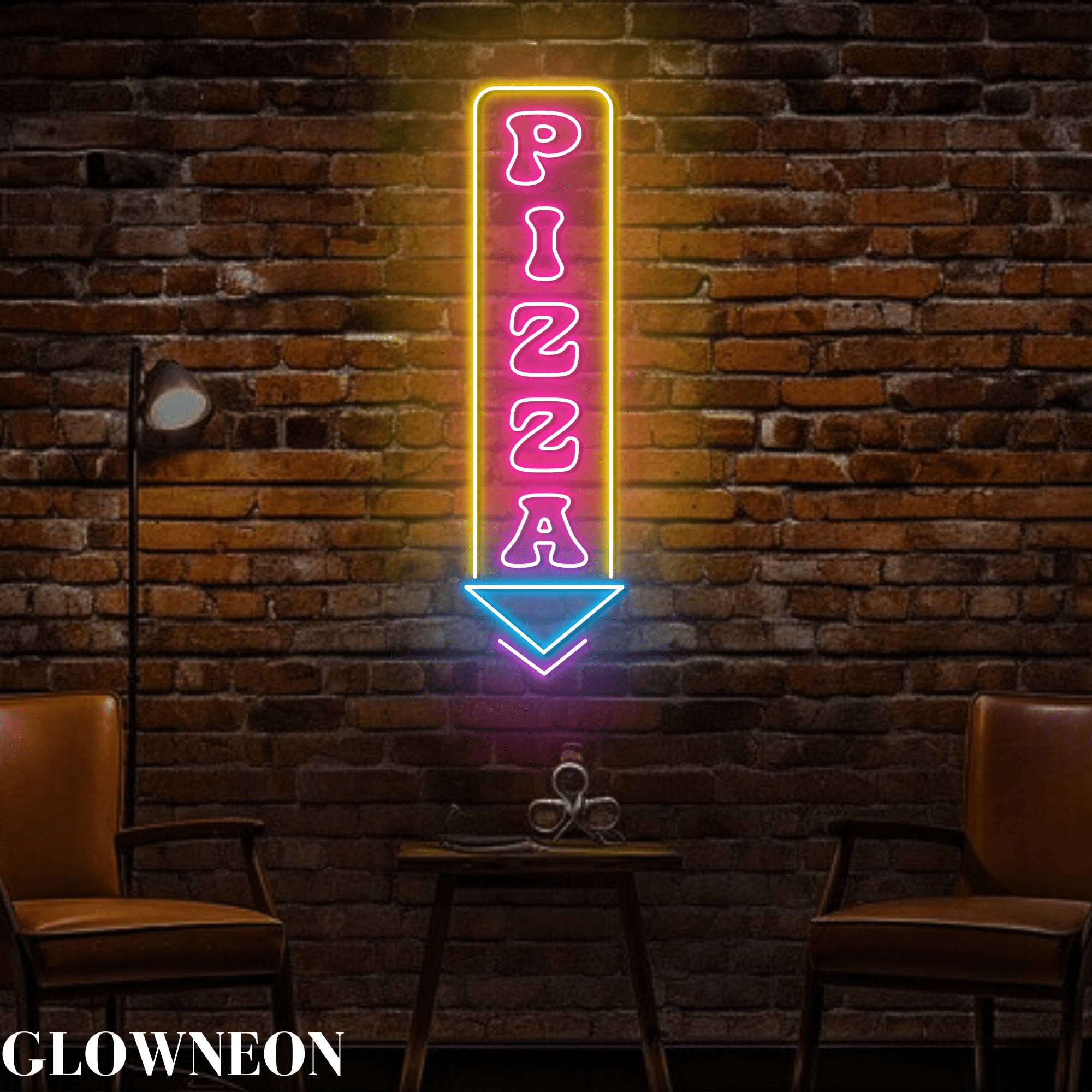 Glowneon Pizza Restaurant Logo Neon Sign, Italian Pizza Shop Wall Art ...