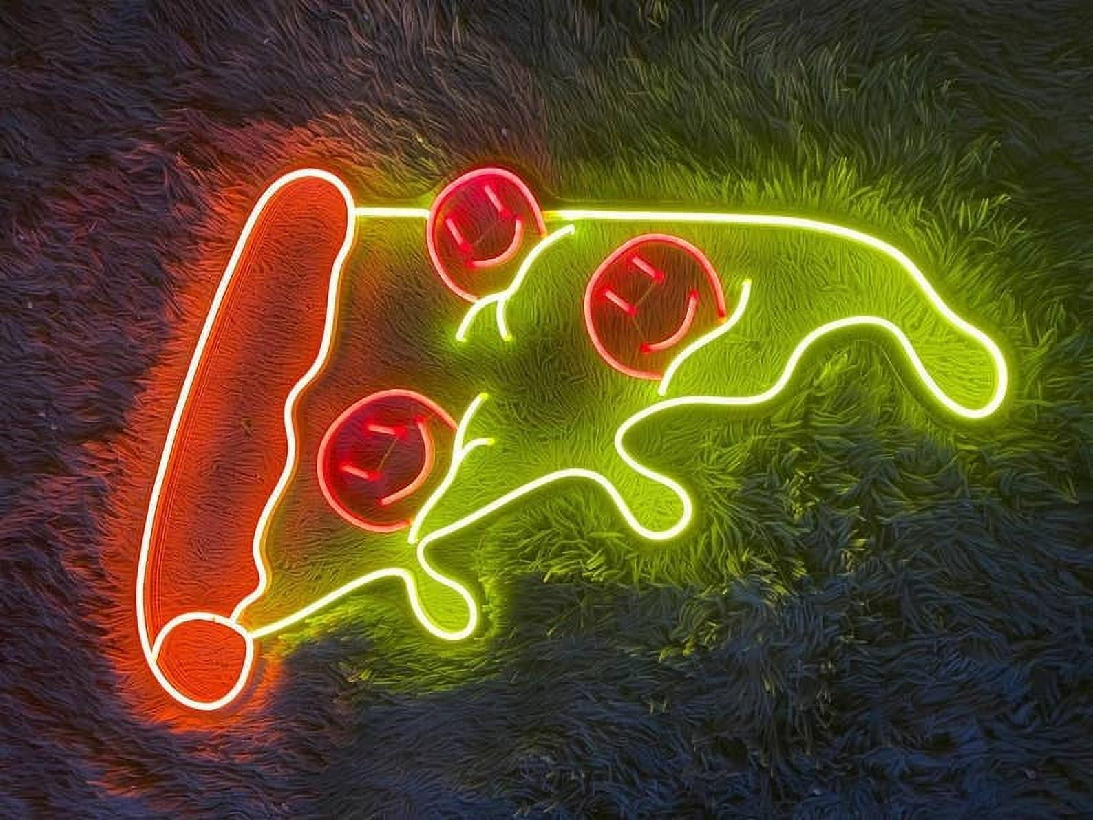 Glowneon Pizza Slide Neon Sign Decor, Restaurant Decor Led Light ...