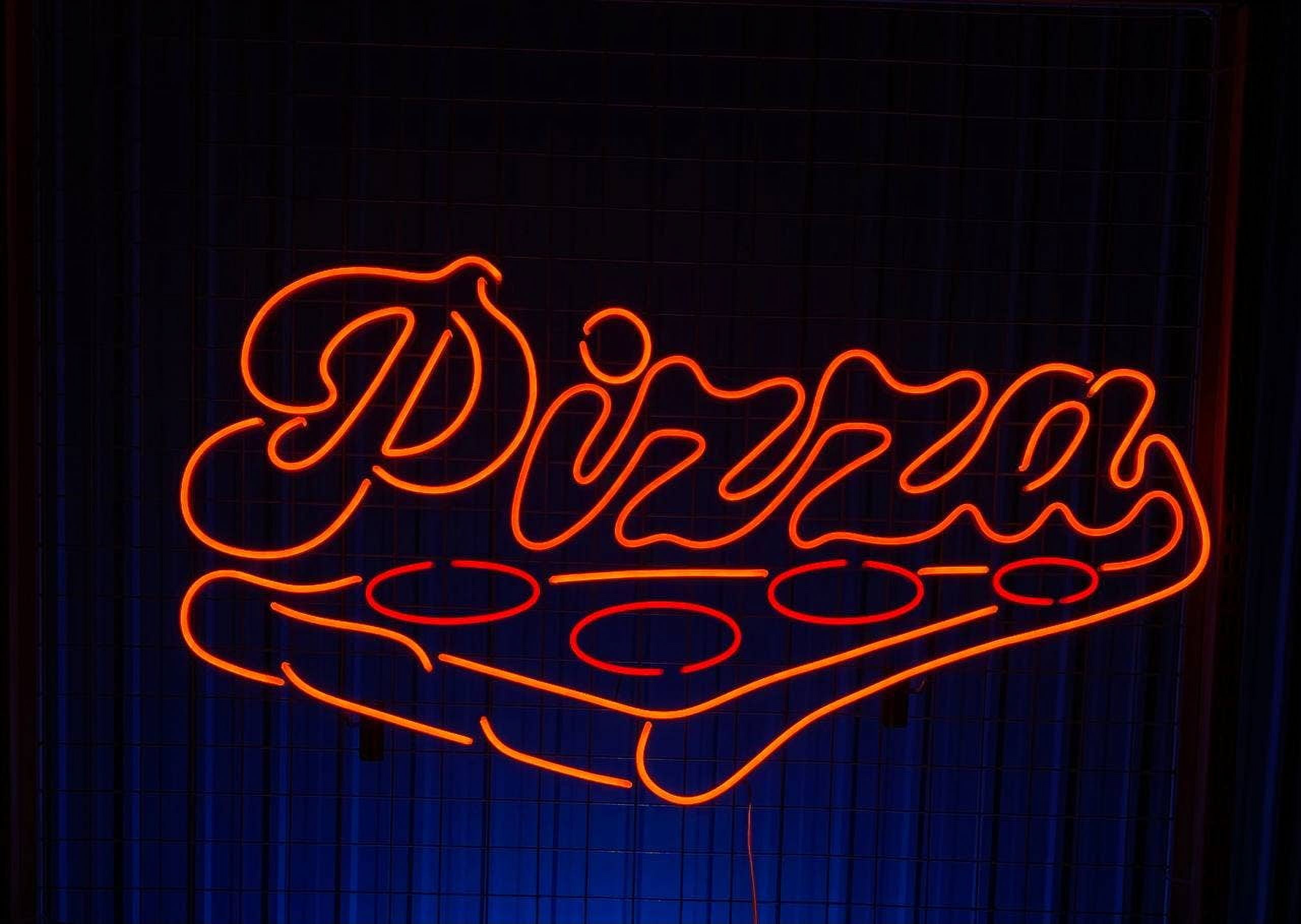 Glowneon Pizza Slide Neon Sign, Restaurant Pizza Decor Led Light ...