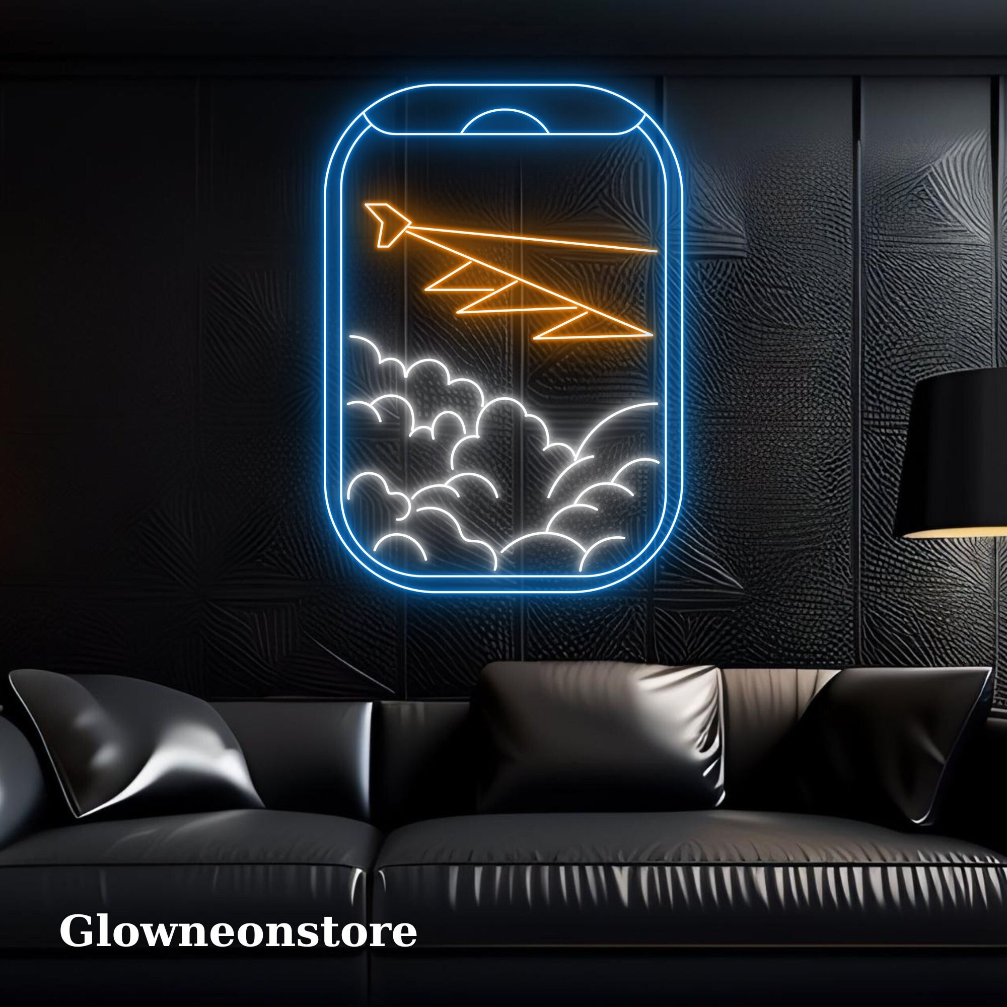 Glowneon Plane Window Neon Sign, Plane Window Led Sign, Airplane Window ...