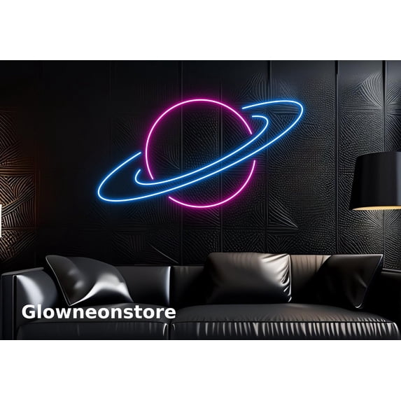 Glowneon Planet Neon Sign, Saturn Neon Sign, Galaxy Neon Sign, Space ...