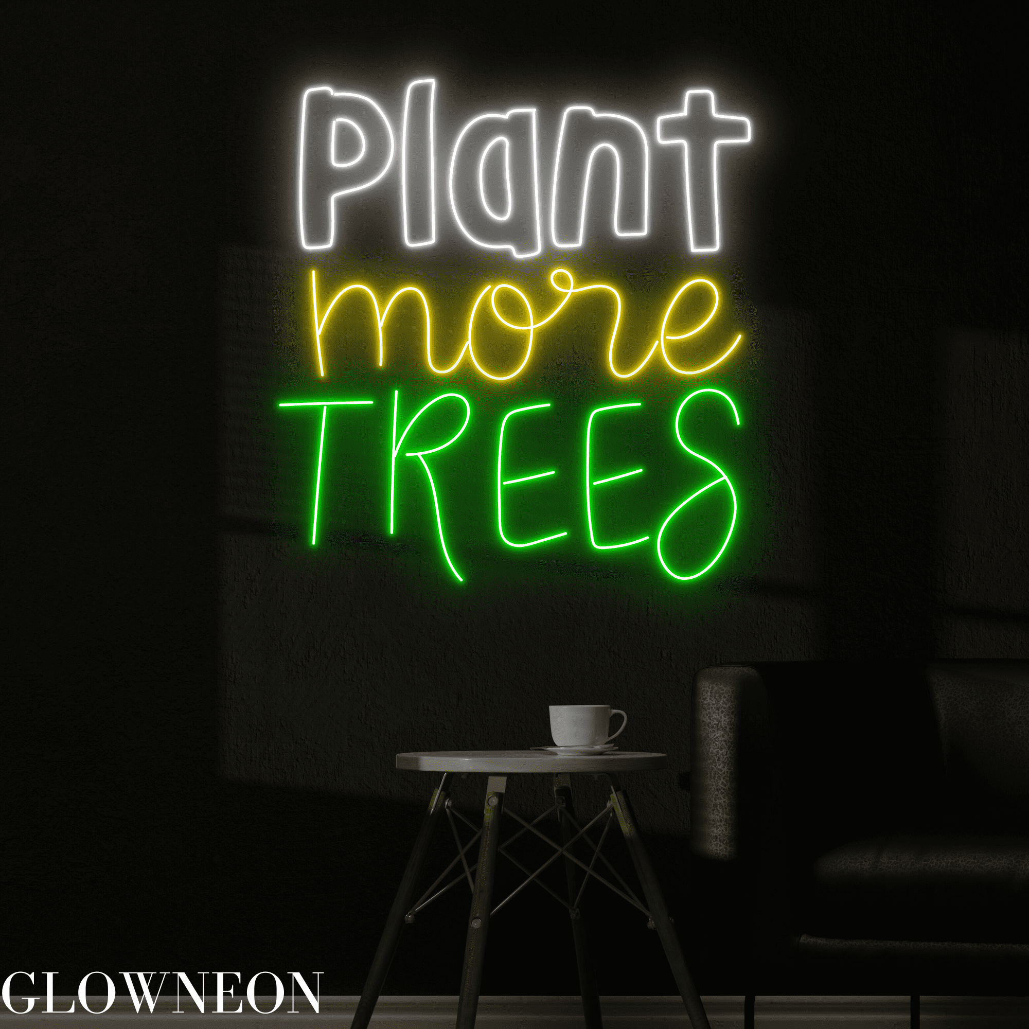 Glowneon Plant More Trees Neon Sign, Trees Led Sign, Earth Day Decor ...