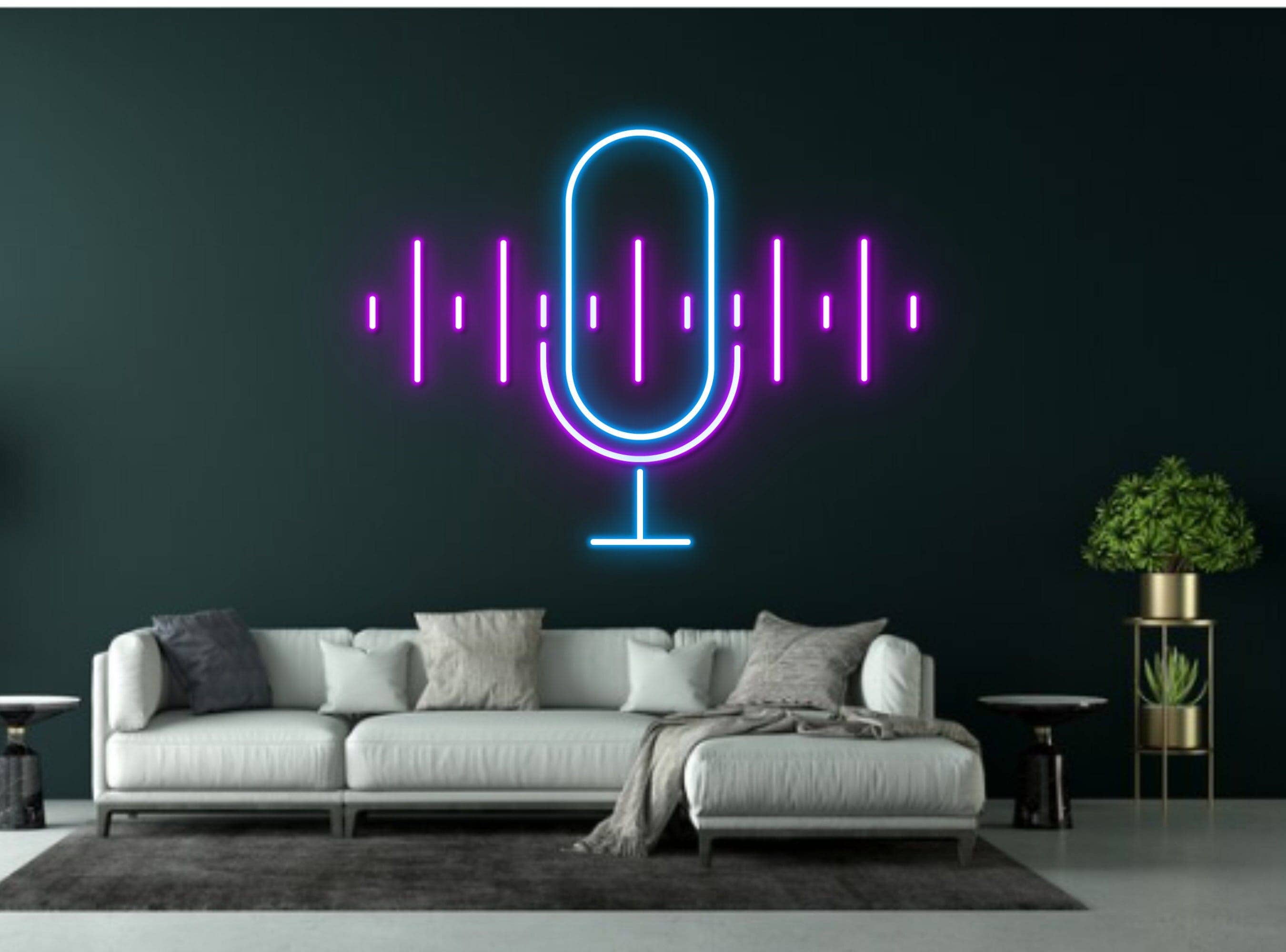 Glowneon Podcast Logo Neon Sign, Music Studio Wall Art Decor - Walmart.com