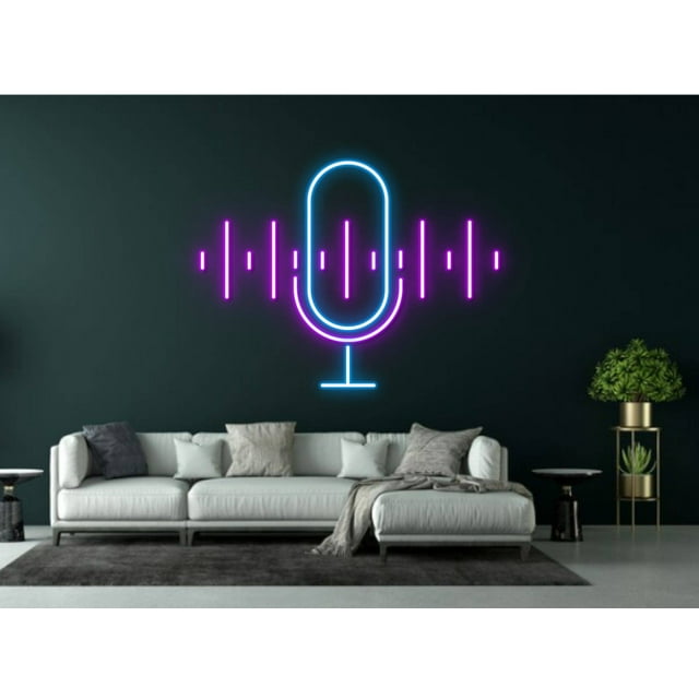 Glowneon Podcast Logo Neon Sign, Music Studio Wall Art Decor - Walmart.com