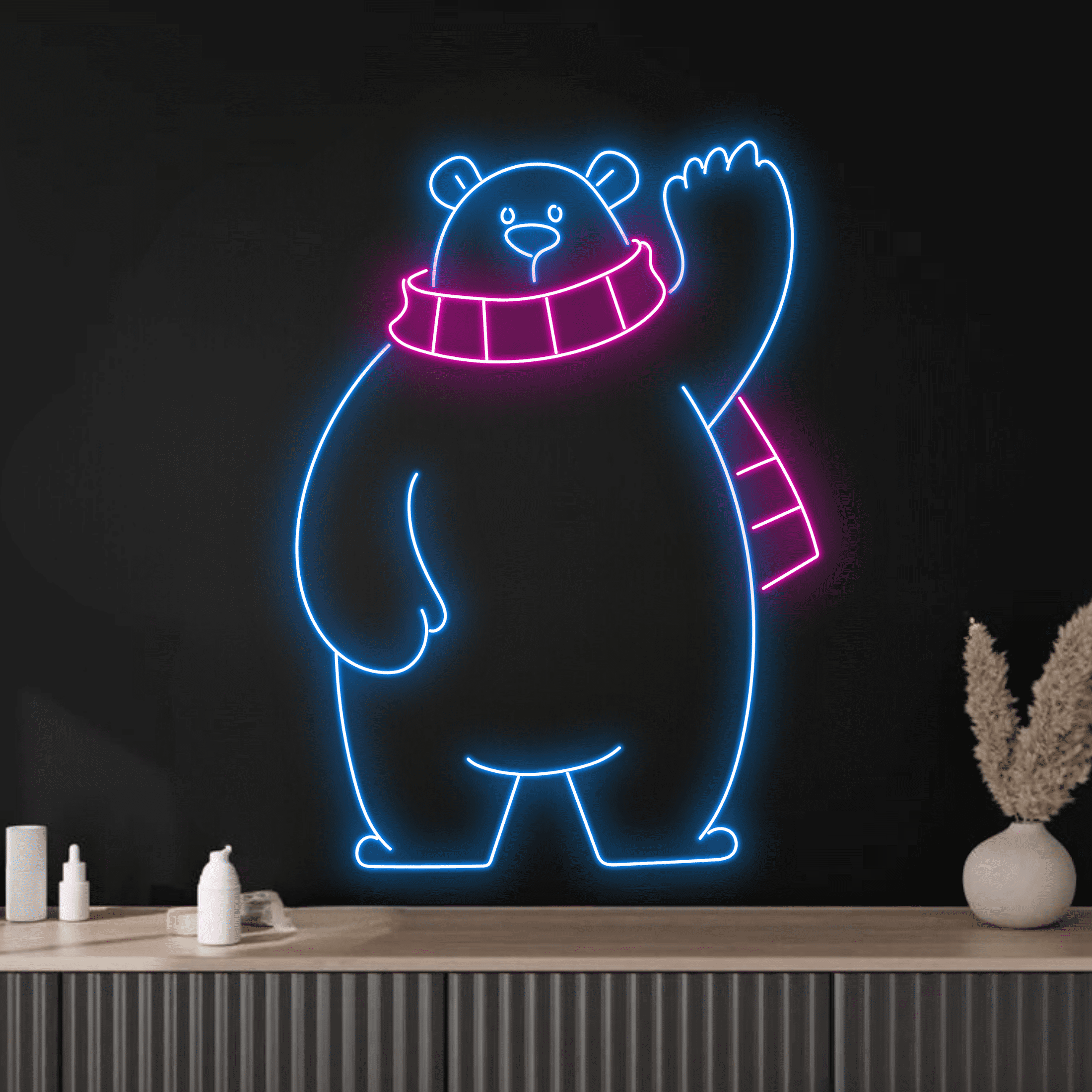 Glowneon Polar Bear Neon Sign, Cute Animal Art Sign Christmas Decor ...