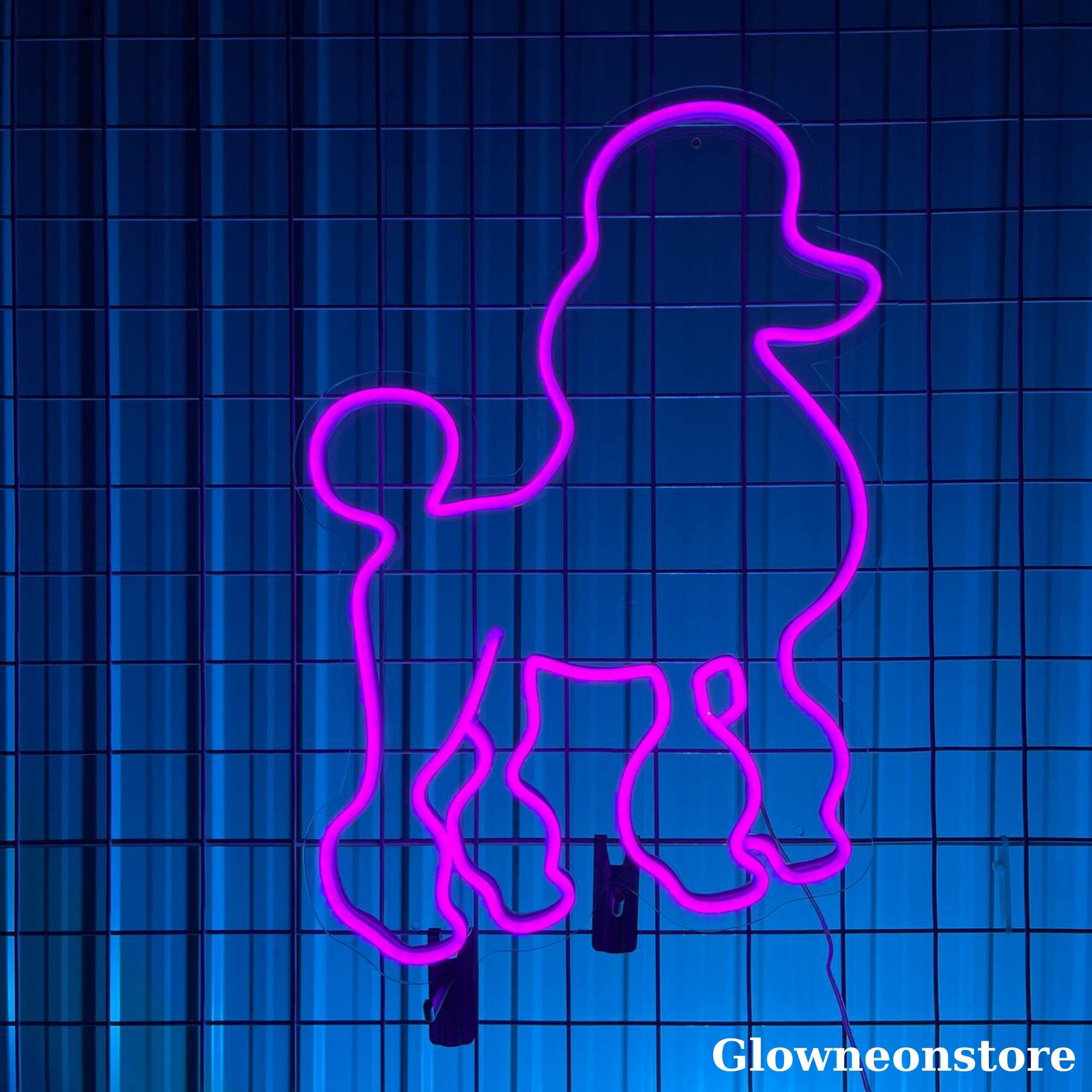 Glowneon Poodle Dog Neon Sign, Custom Poodle Dog Led Sign, Poodle Wall ...