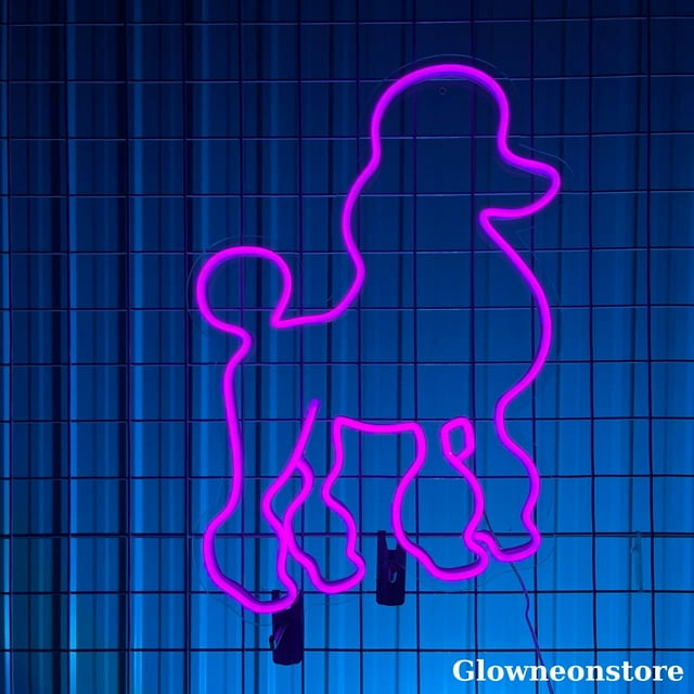 Glowneon Poodle Dog Neon Sign, Custom Poodle Dog Led Sign, Poodle Wall ...
