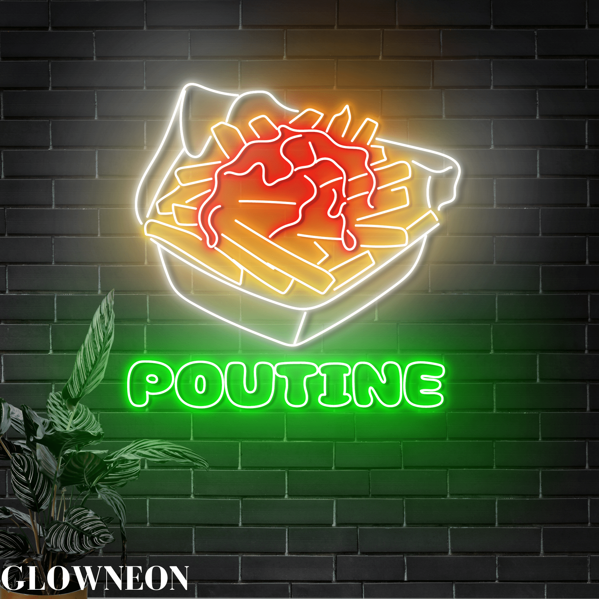 Glowneon Poutine Led Sign, Canadian Food Sign, Poutine Neon Wall Sign ...