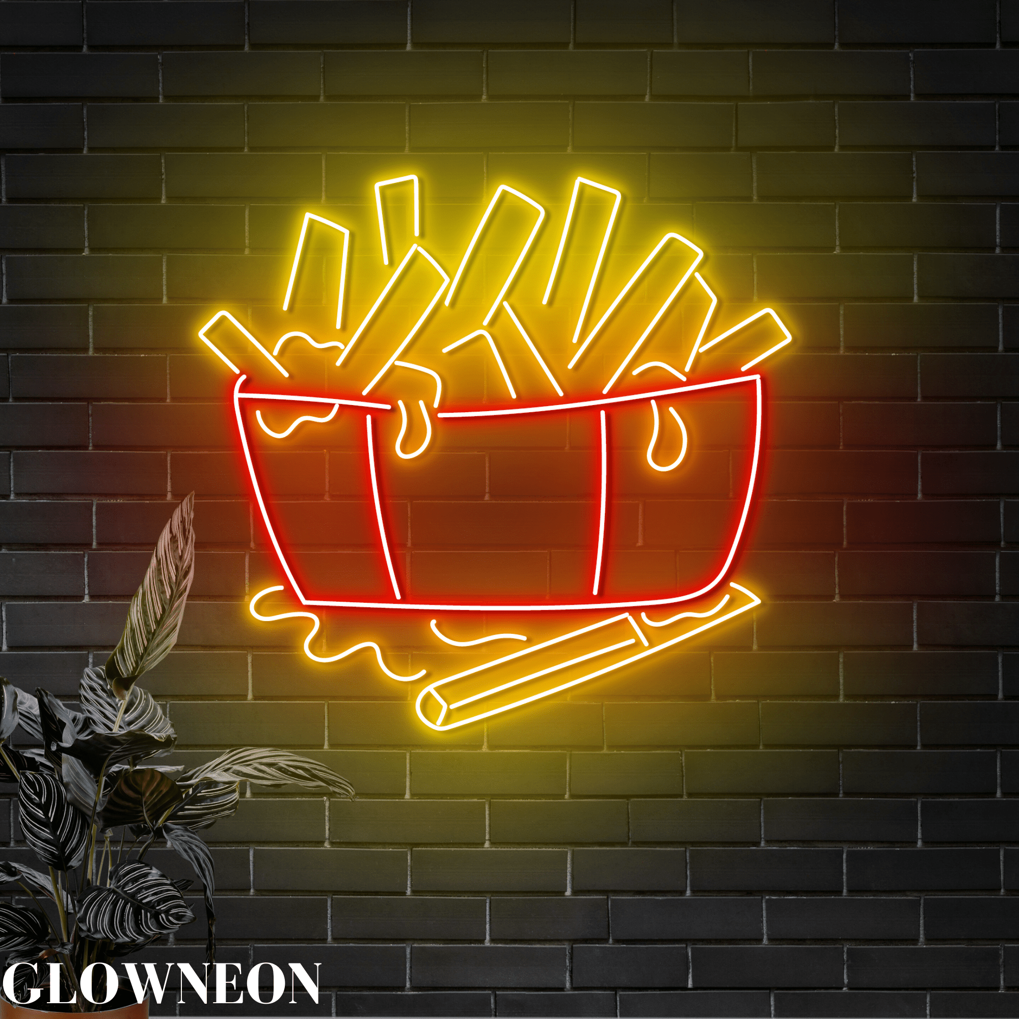 Glowneon Poutine Restaurant Neon Wall Art, Canadian Poutine Neon Sign ...