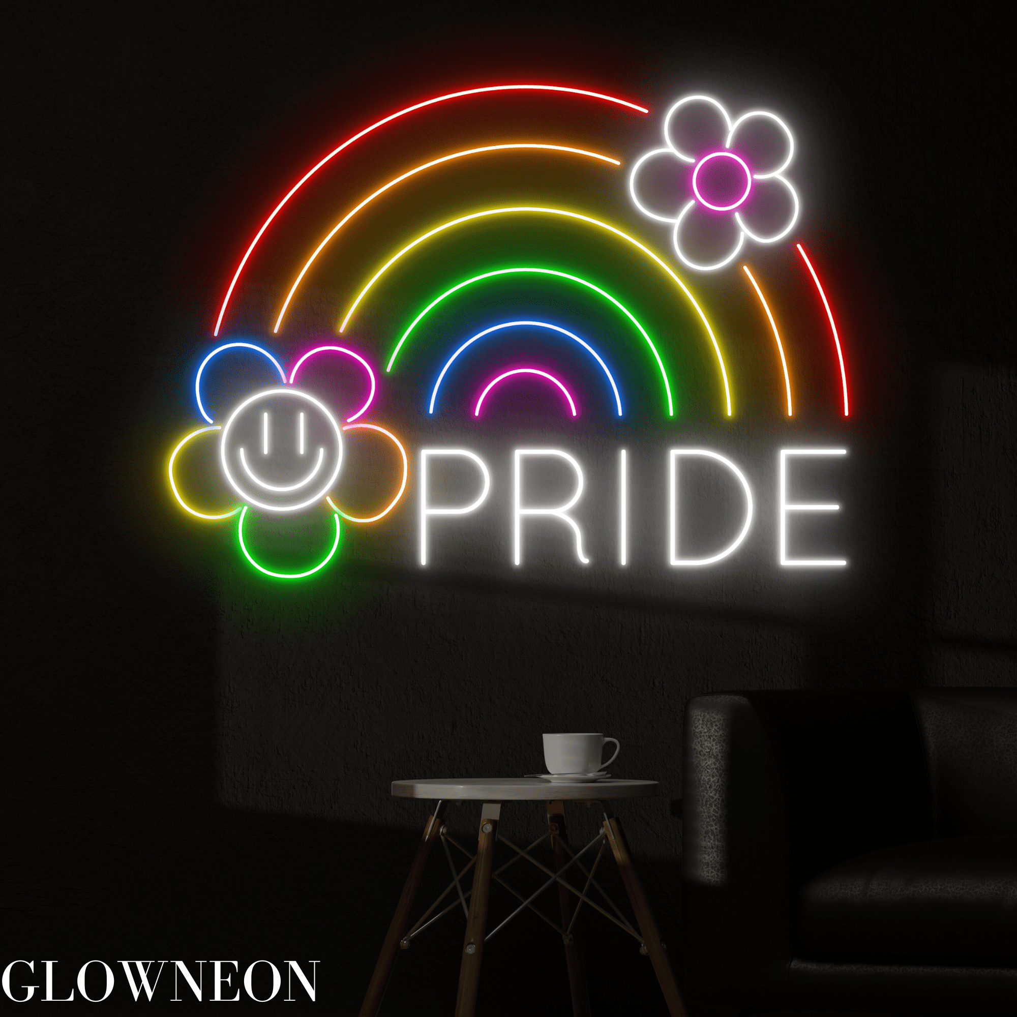 Glowneon Pride Colorful Neon Sign, Rainbow Led Sign, Bedroom Decor ...