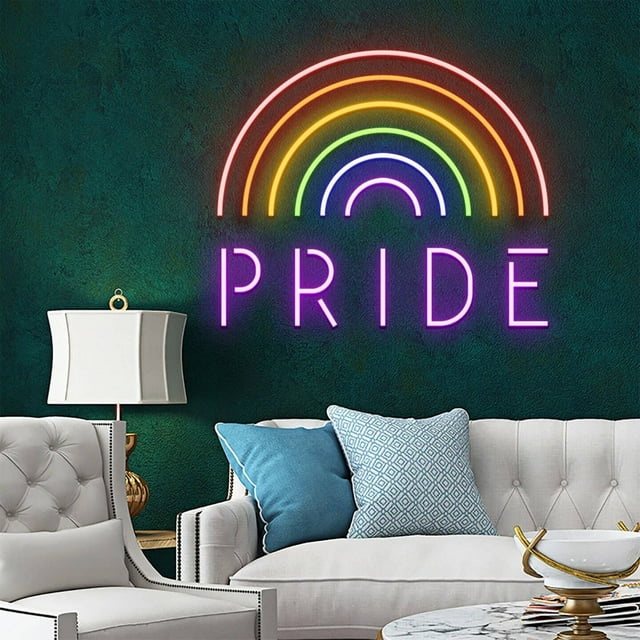 Glowneon Pride Rainbow Neon Sign, LGBT Community Wall Art Decor ...