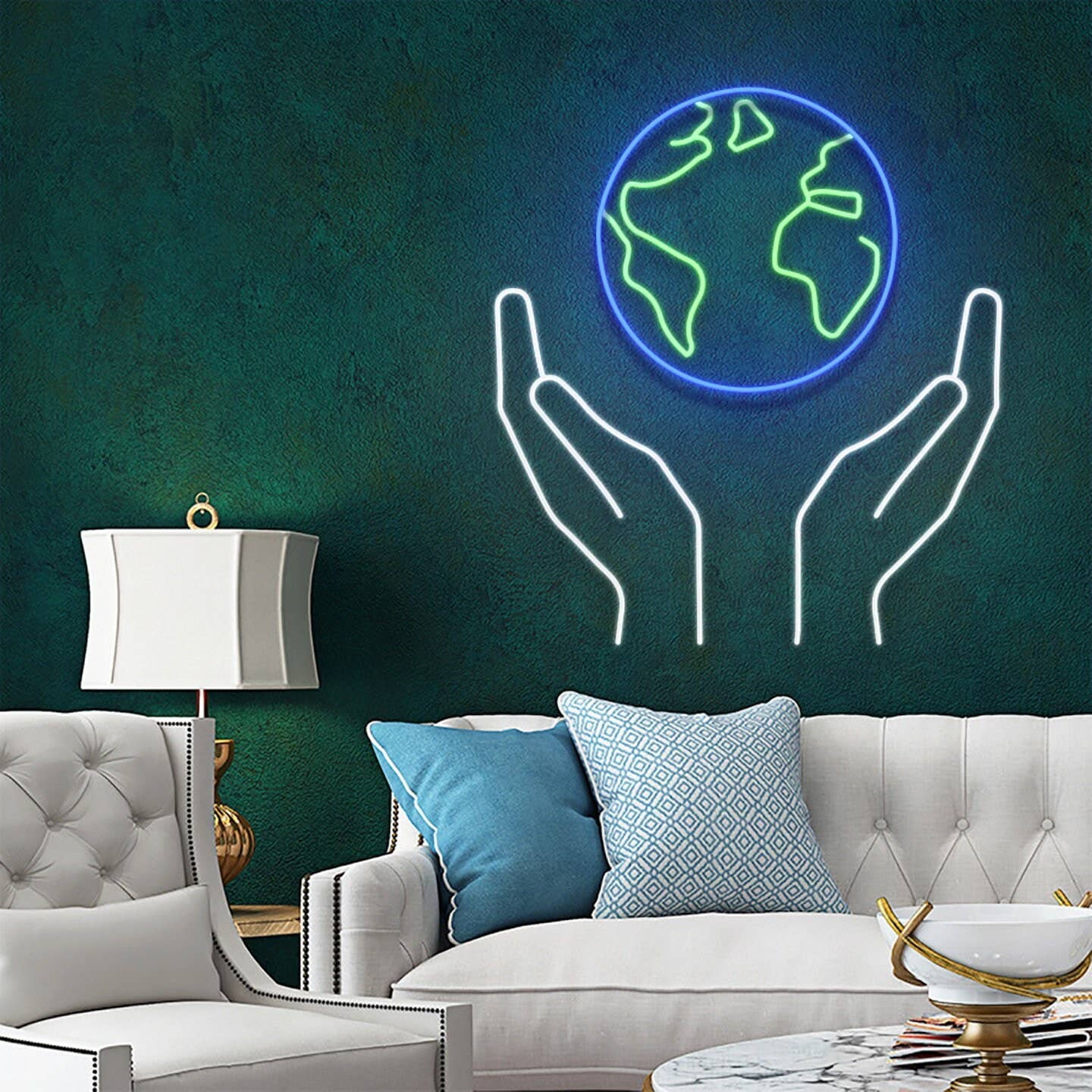 Glowneon Protect Earth Neon Signs, Wall Bedroom Decor - Walmart.com