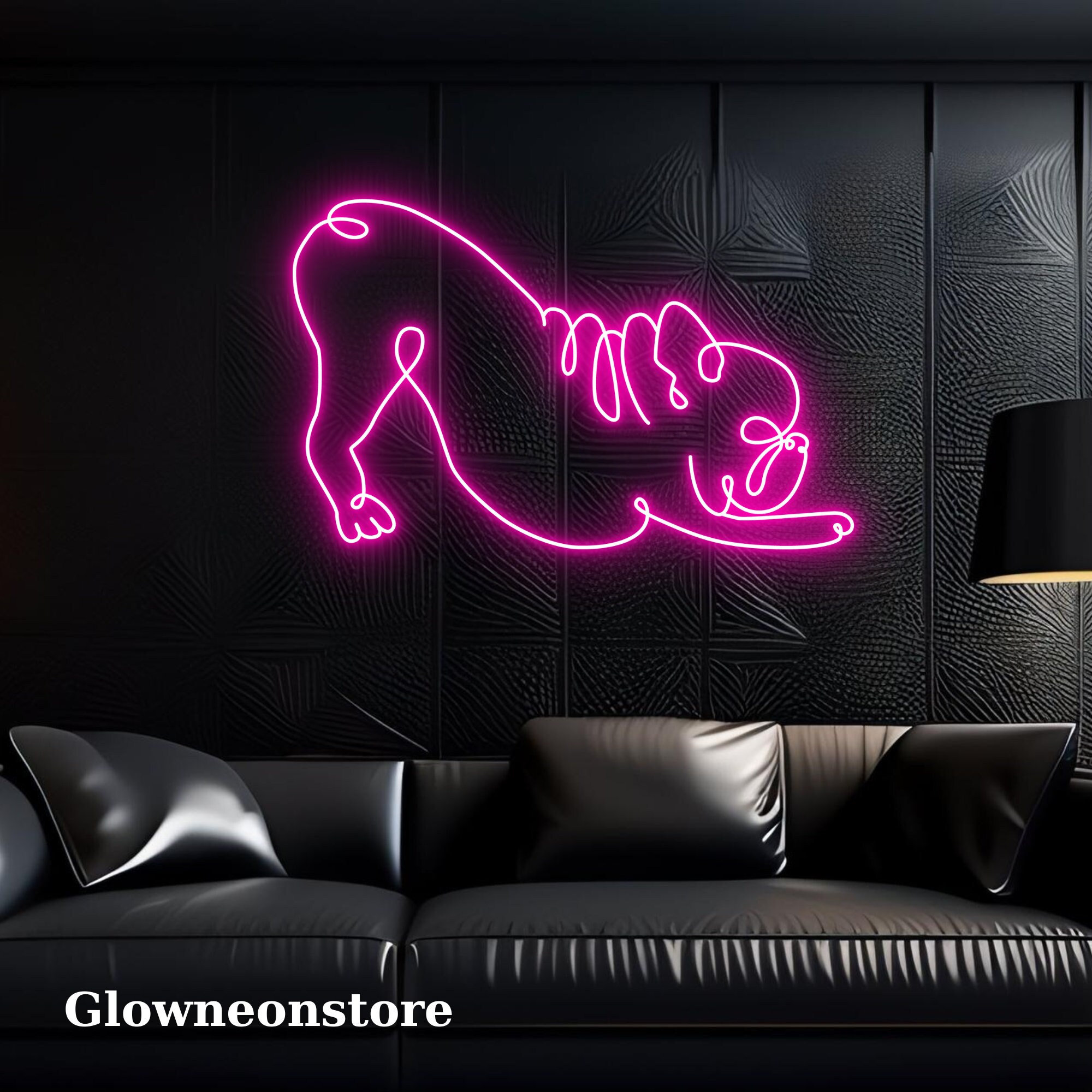 Glowneon Pug Dog Yoga Neon Sign, Pug Yoga Led Light, Nursery Neon Light ...