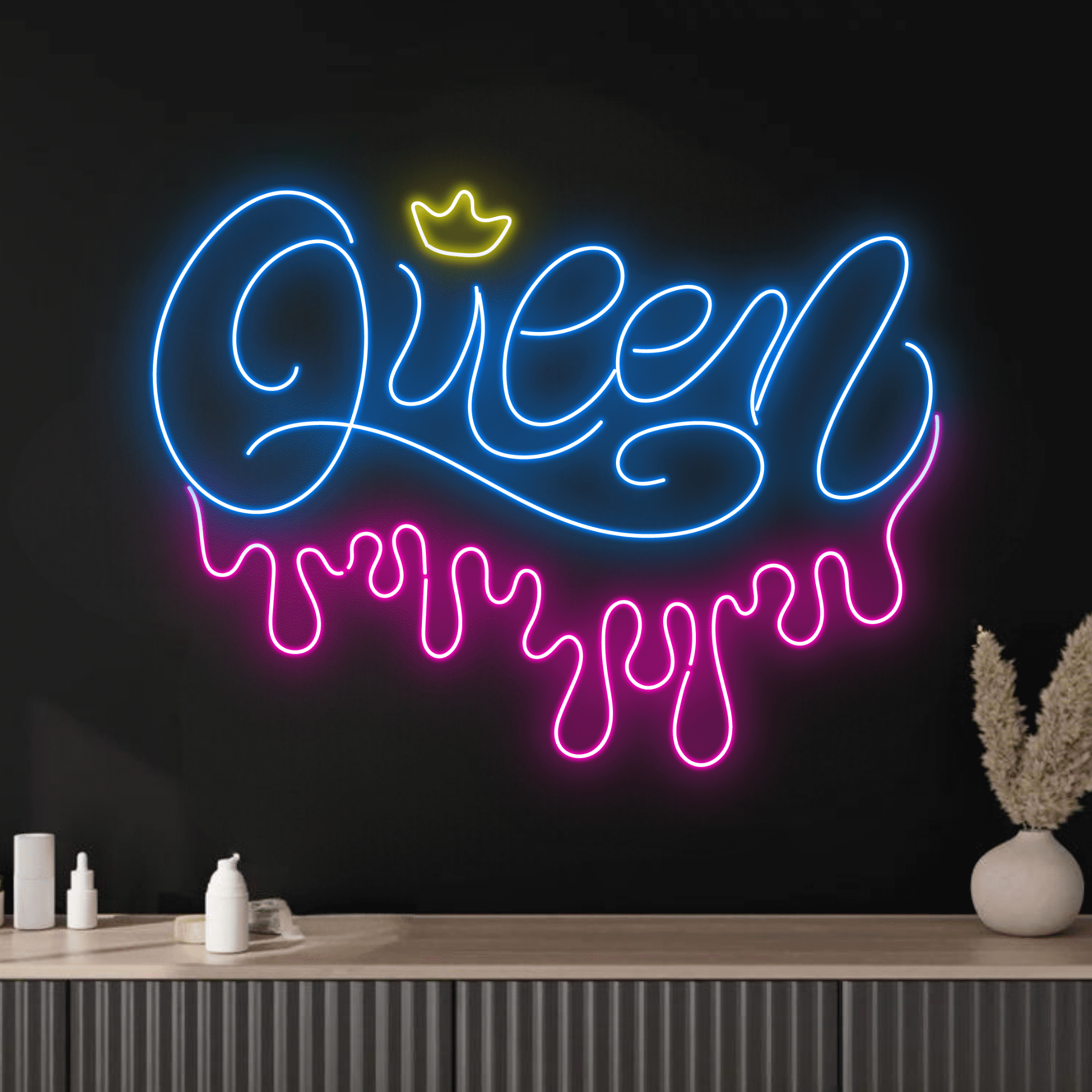 Glowneon Queen Neon Sign, Boutique Wall Long-lasting Lights Decor - Walmart.com