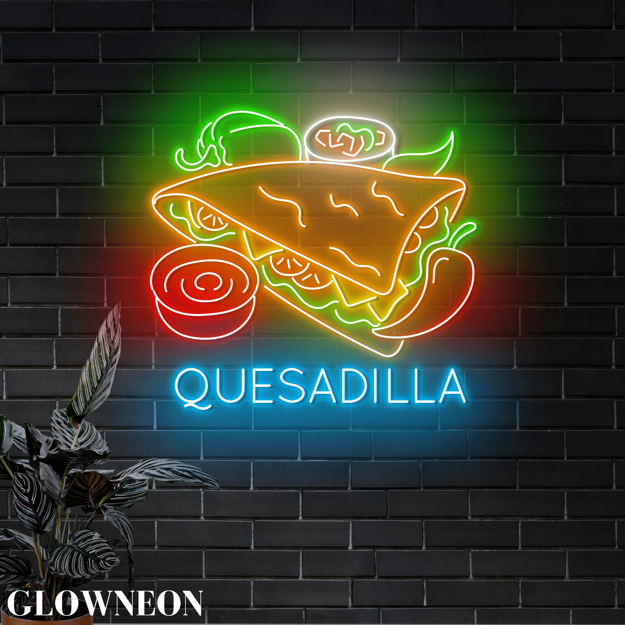 Glowneon Quesadilla Restaurant Led Wall Art, Mexican Quesadillas Sign ...