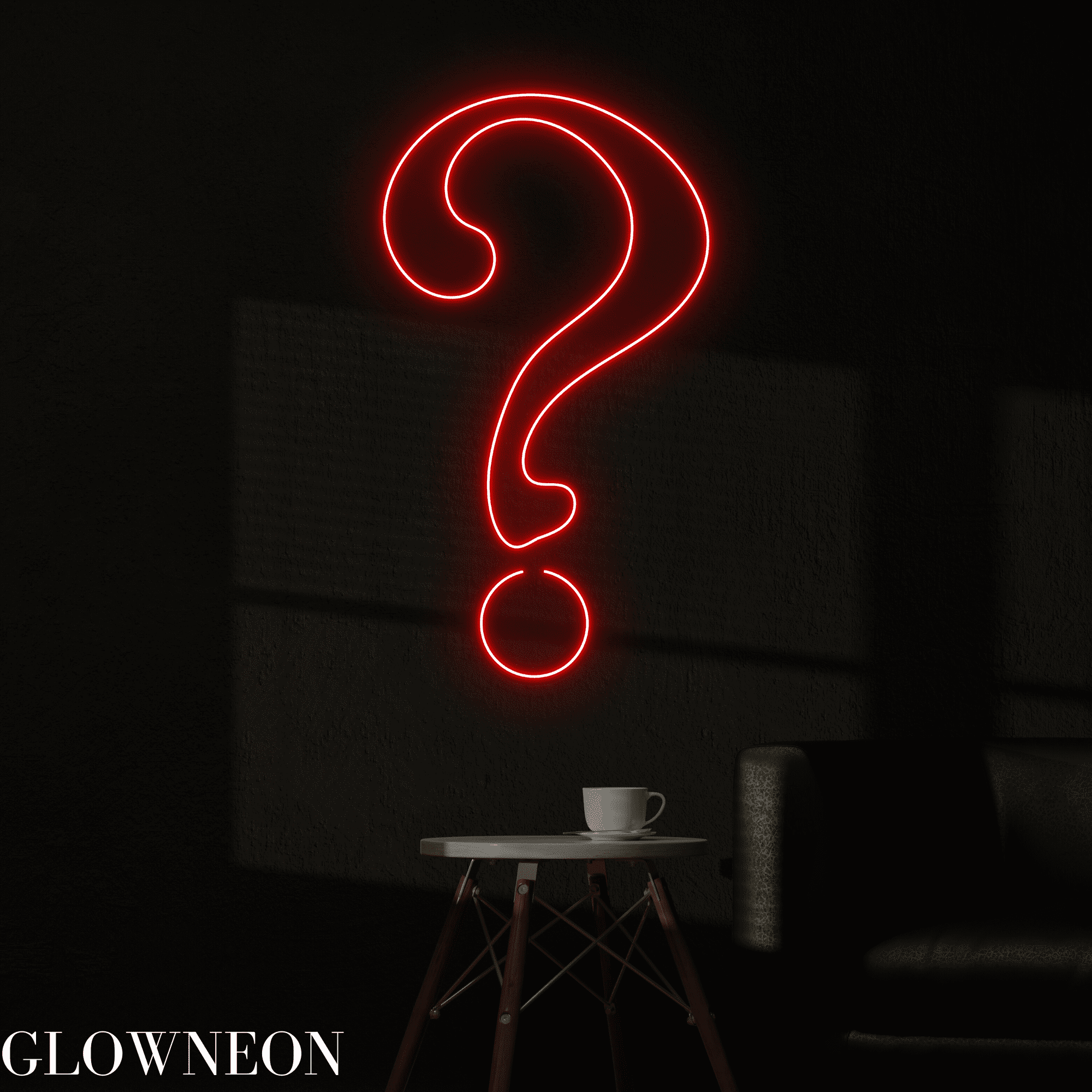 Glowneon Question Mark Neon Sign, Question Mark Game Room Led Decor ...