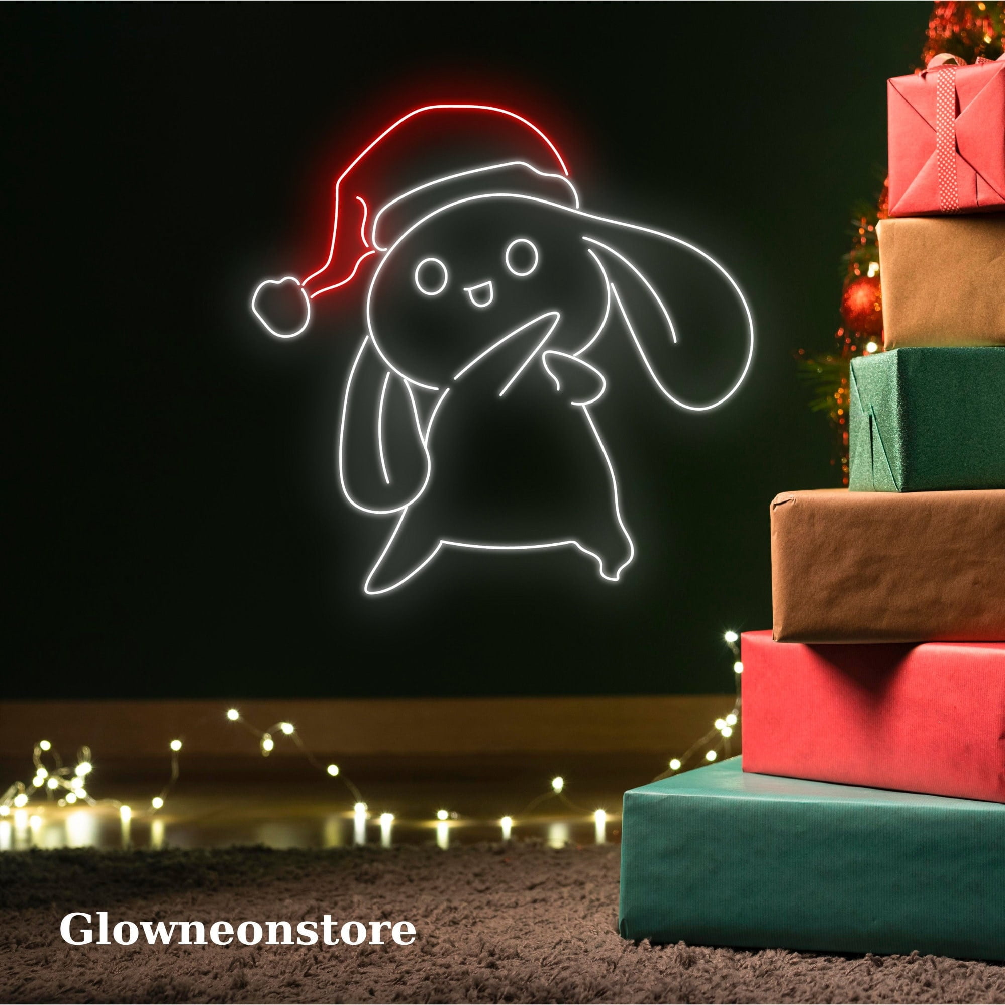 Glowneon Rabbit Neon Sign, Rabbit Led Light, Handmade Rabbit Led Sign ...