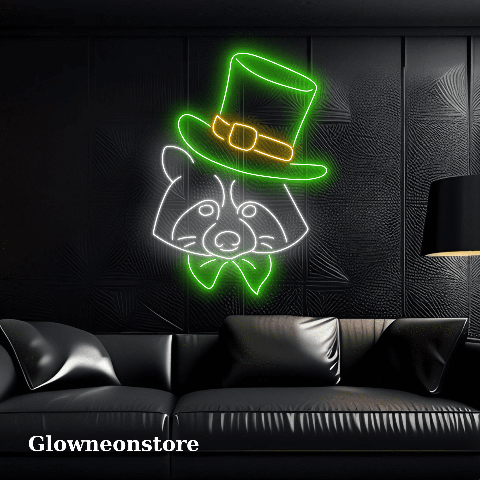 Glowneon Raccoon Hat Patrick's Day Neon Sign, Raccoon Irish Decor ...