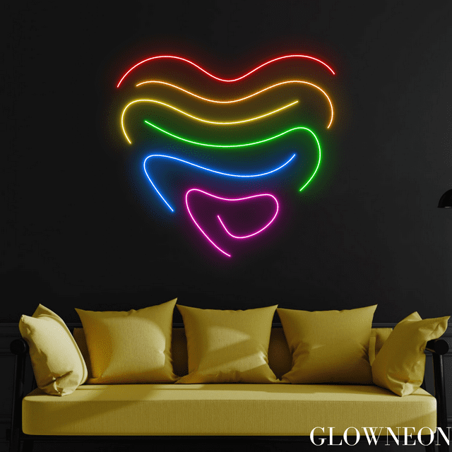 Glowneon Rainbow Heart Neon Sign, Pride Heart Led Sign, LGBT Led Art ...