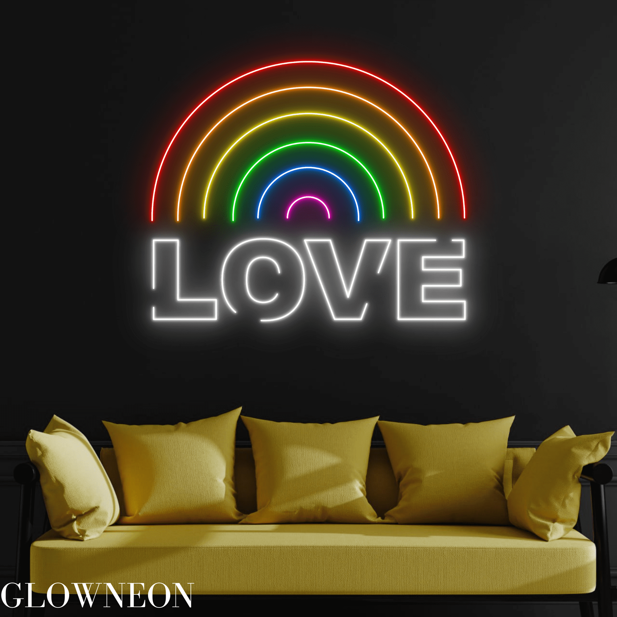 Glowneon Rainbow Love Neon Sign, LGBT Love Led Sign, Pride Day Decor ...