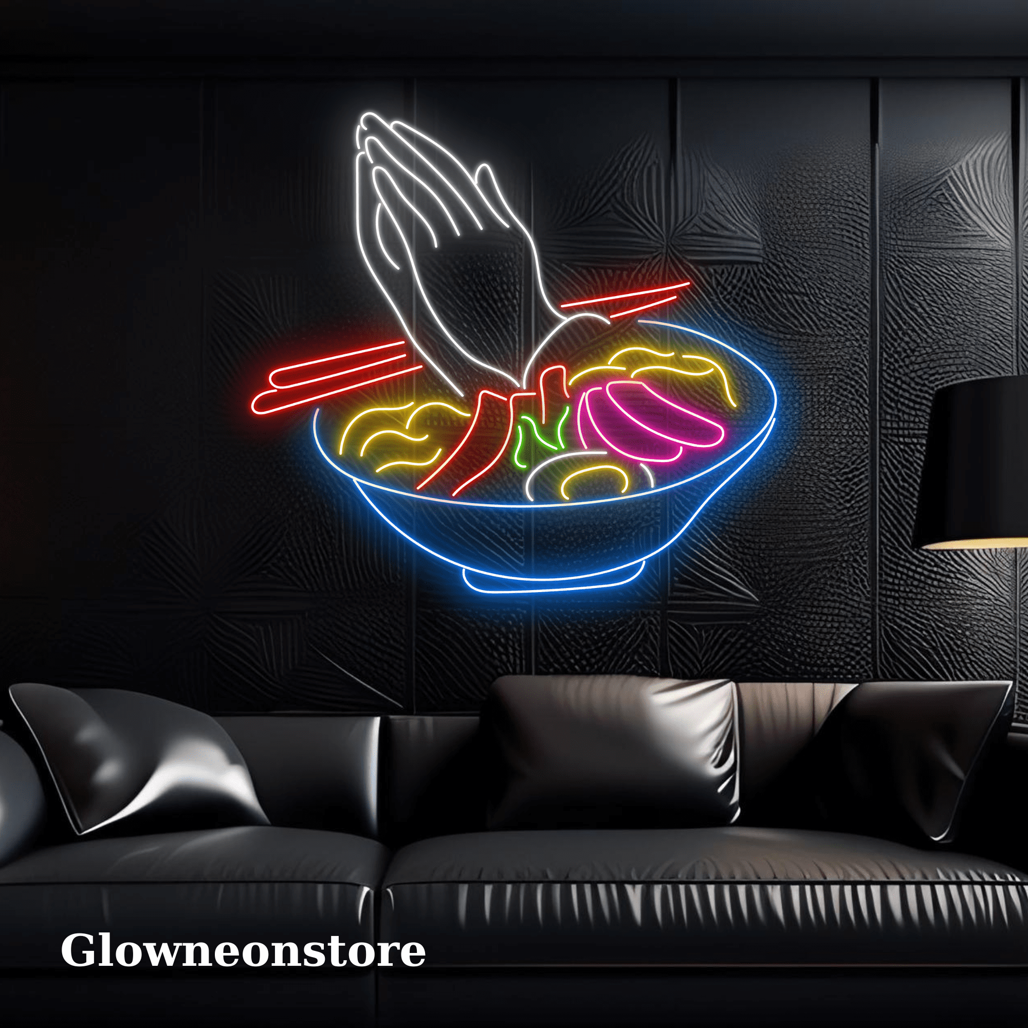 Glowneon Ramen Hand Neon Sign, Ramen Japanese Food Led Light Decor ...