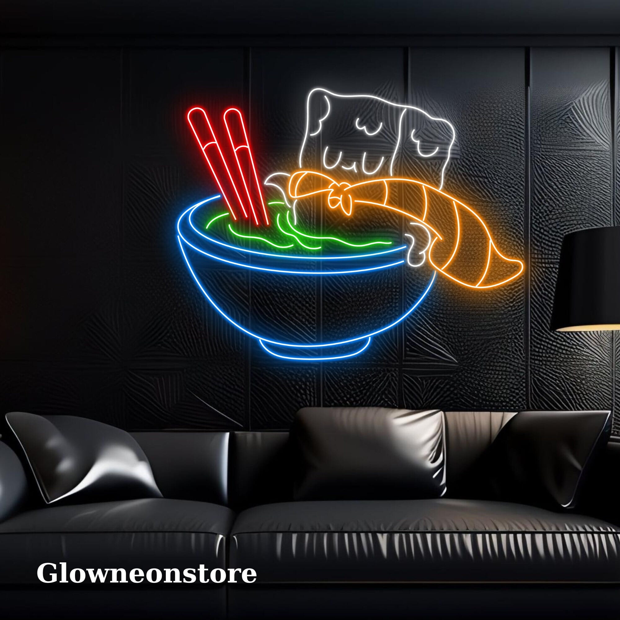 Glowneon Ramen Neon Sign, Ramen Bowl LED Neon Sign, Japanese Food ...