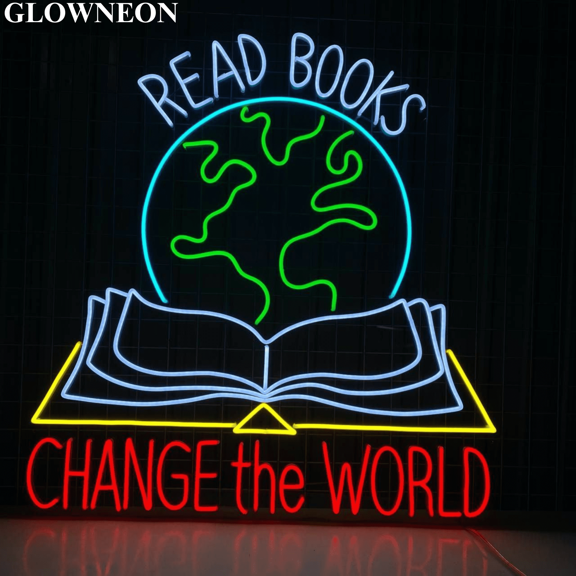 Glowneon Read Books Change The World Led Lights, Gifts For Bookish ...