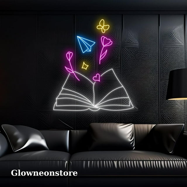 Glowneon Reading Books Neon Sign, Books Led Light, Library Decor ...
