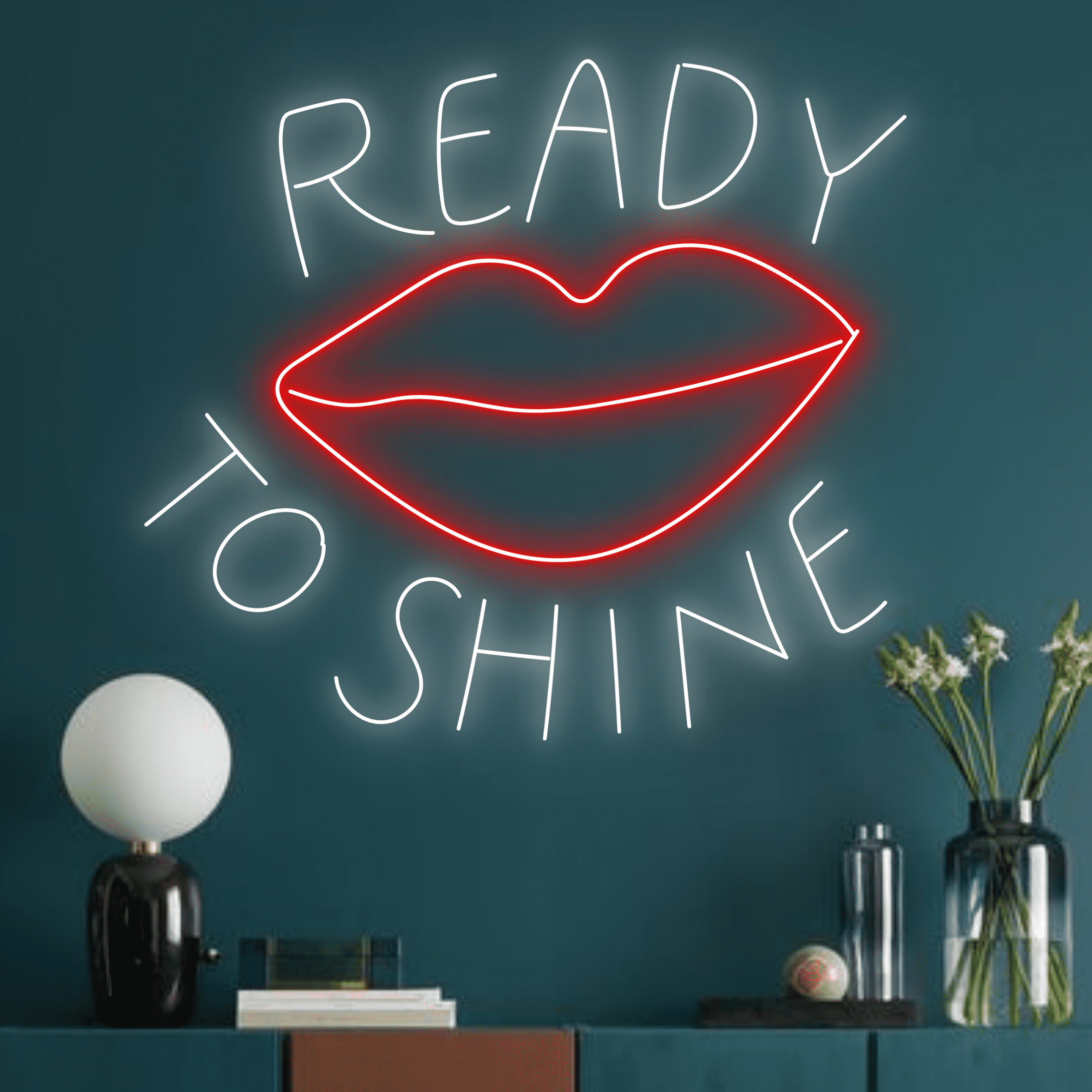 Glowneon Ready To Shine Neon Sign, Salon Spa Boutique Wall Decor ...