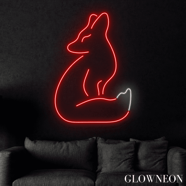 Glowneon Red Fox Neon Sign, Red Fox Led Sign, Nine-Tailed Fox Light ...