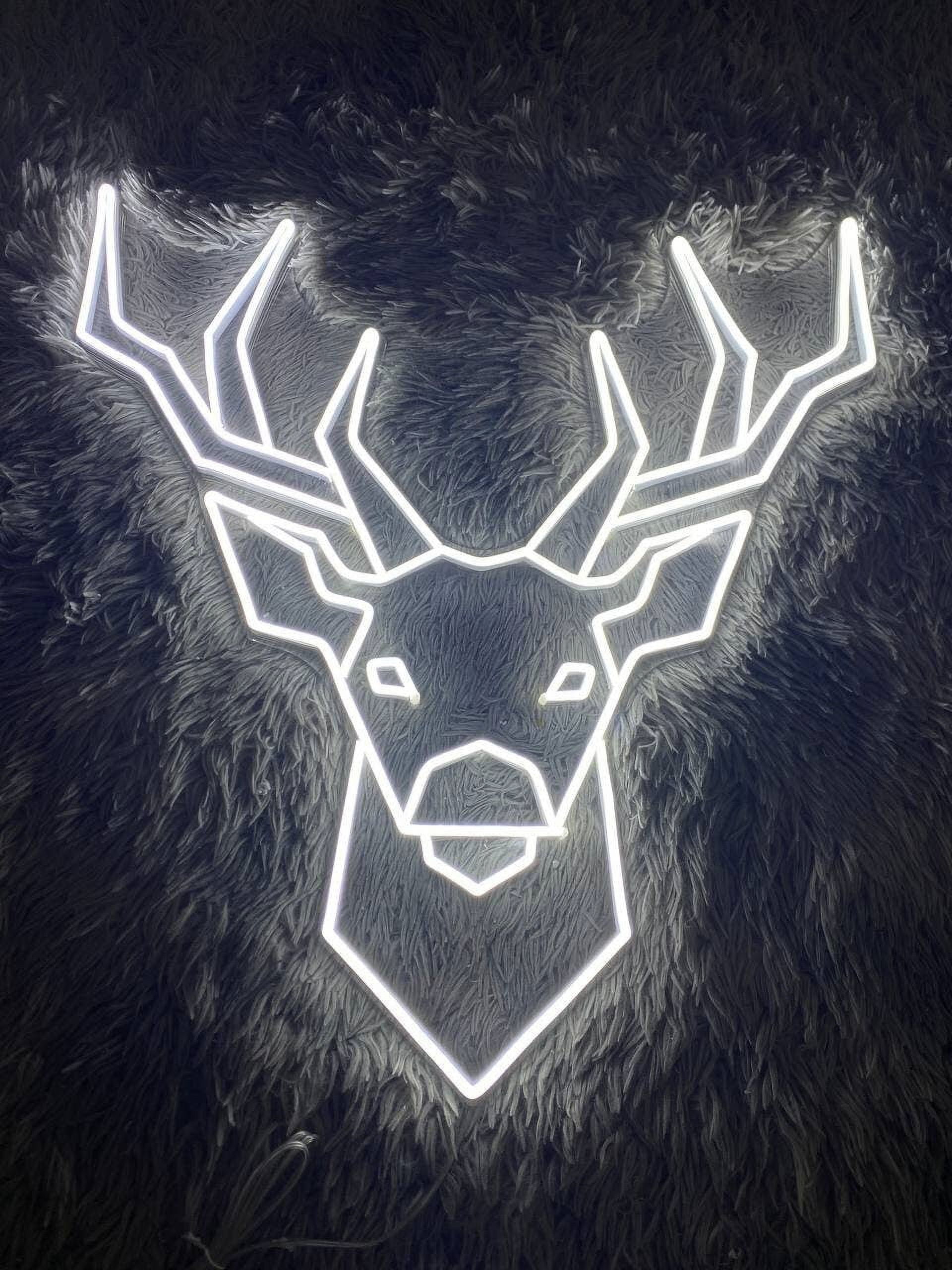 Glowneon Reindeer Neon Sign, Christmas Animal Wall Art LED Decor ...