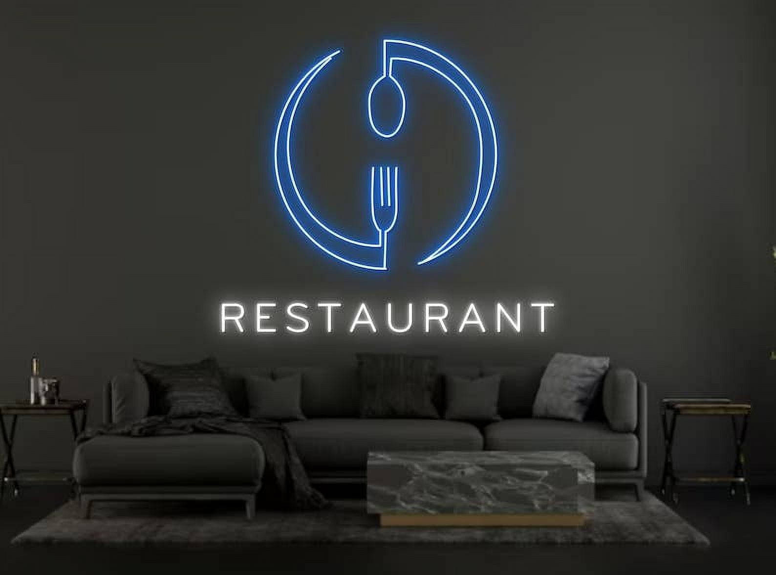 Glowneon Restaurant Logo Neon Sign, Led light Decor for restaurant ...