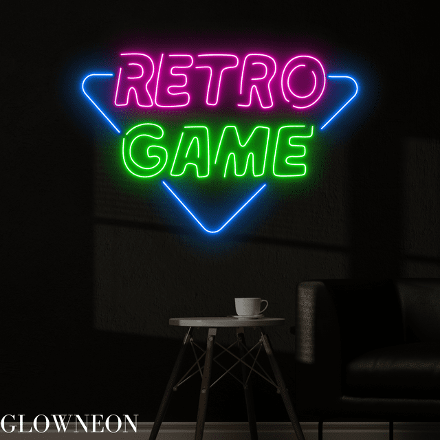 Glowneon Retro Game Neon Sign, Arcade Led Sign, Game Room Wall Decor ...