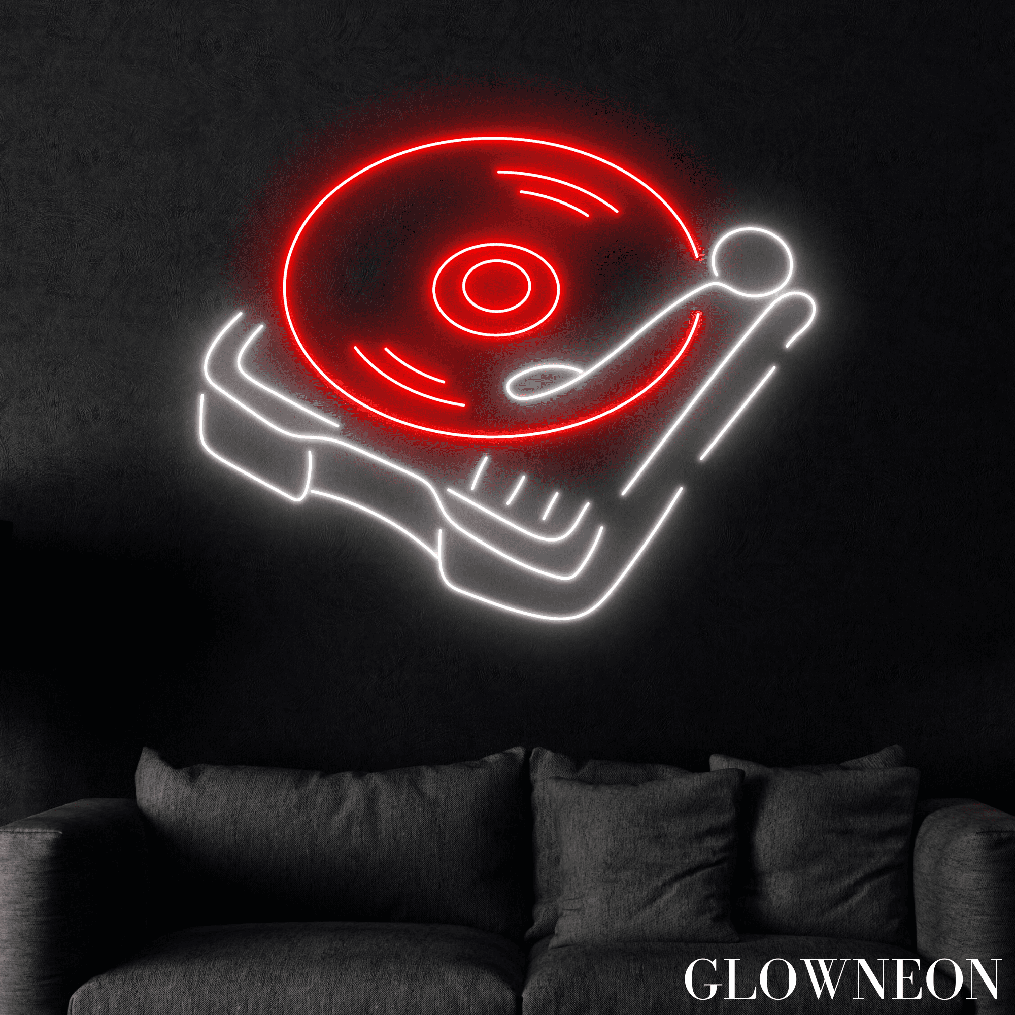 Glowneon Retro Record Player Neon Sign, Record Led Sign, Music Decor ...